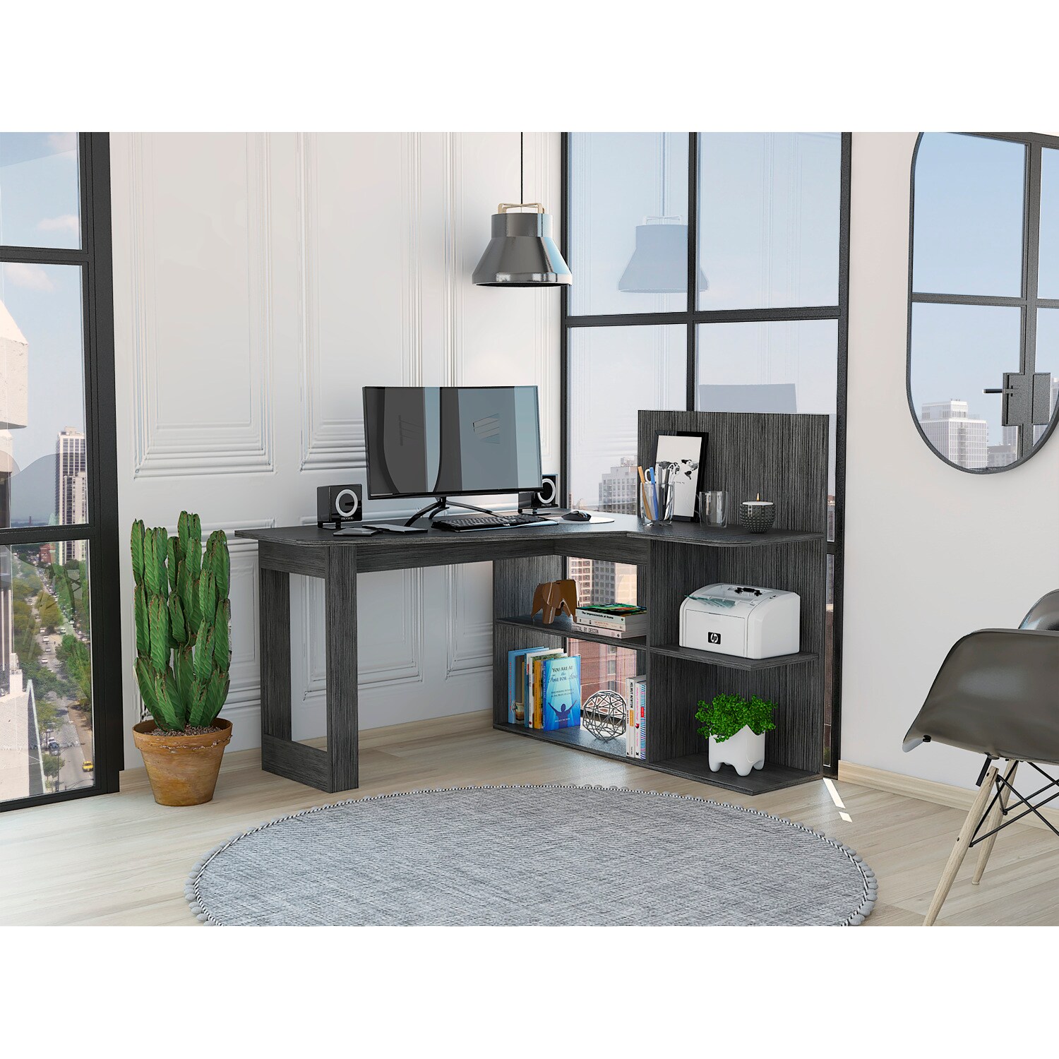 Streamdale Furniture Streamdale Fairfield 4-Shelf L-Shaped Computer ...
