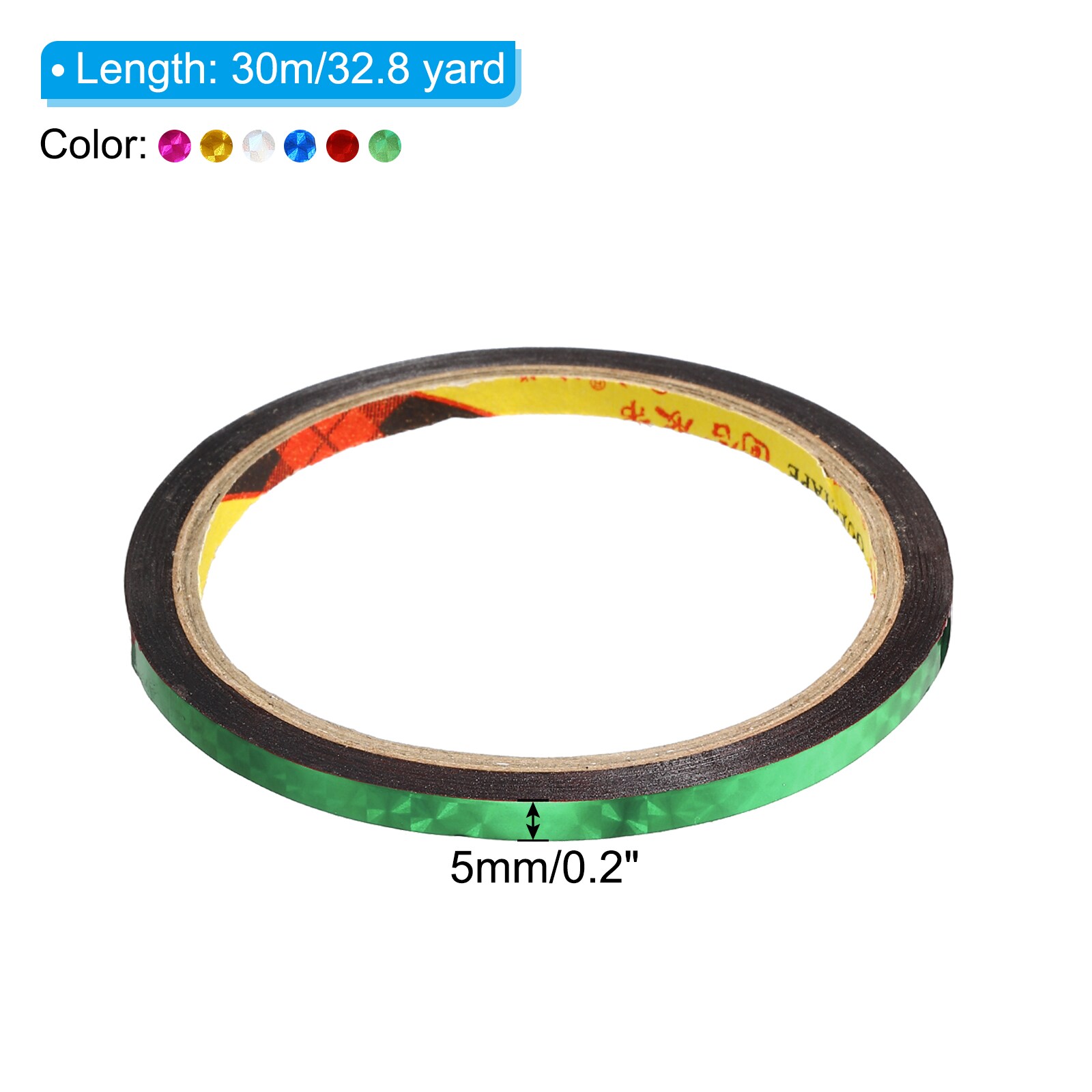 PATIKIL Prism Tape 0.2 Inch x 32.8 Yards Pack of 6 Holographic ...
