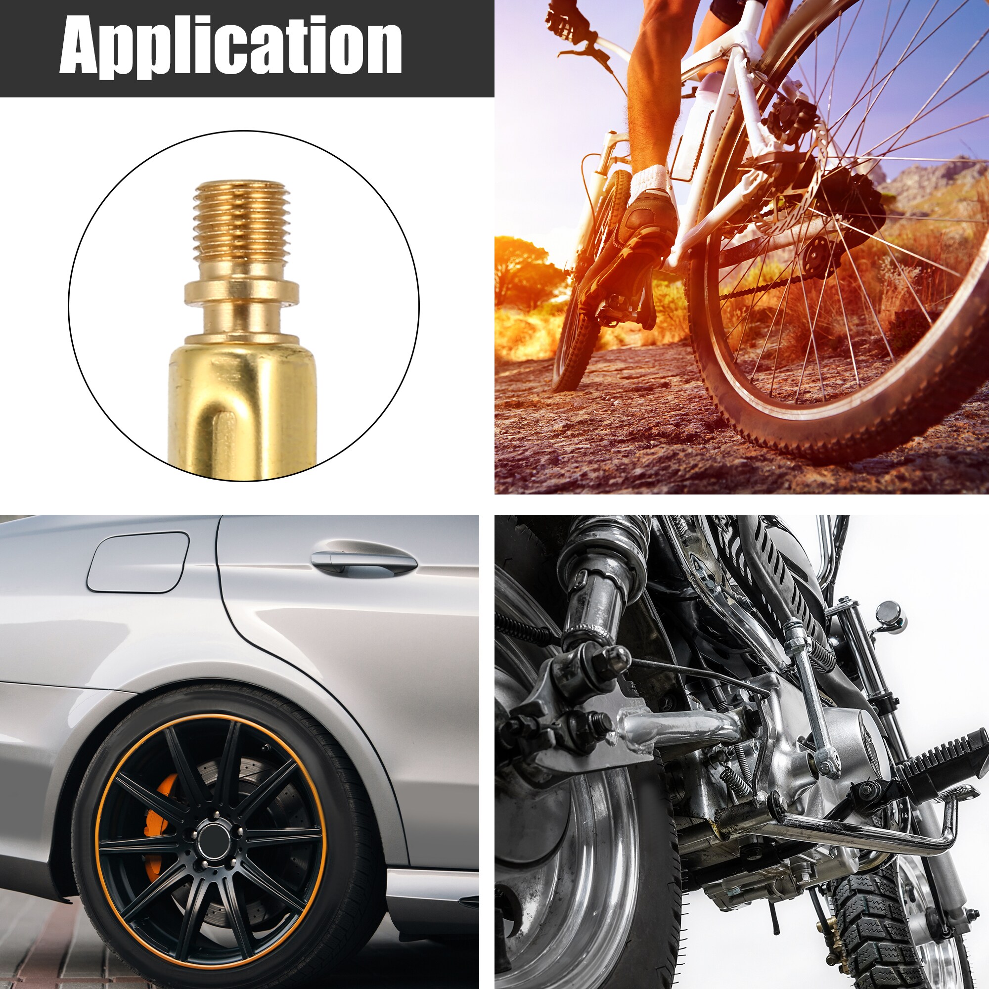 Unique Bargains Copper Nylon 60cm 24 Inch Tire Valve Connect Pipe Air ...
