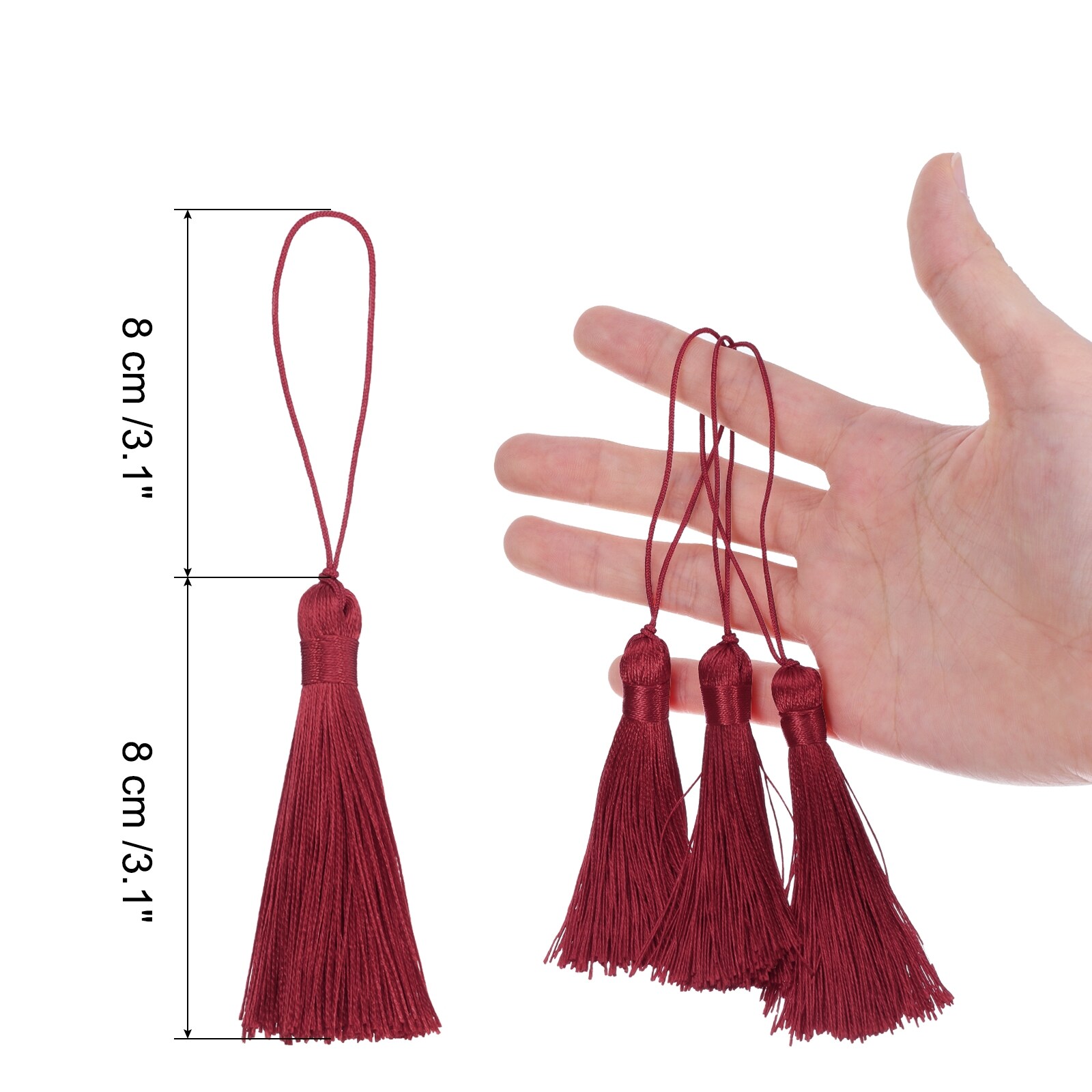 Unique Bargains 45pcs Mini Silky Bookmark Tassels Handmade Soft Floss ...