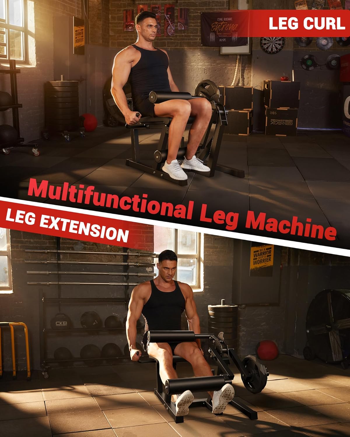 GAOMON Carbon Steel Leather Leg Curl and Extension Trainer ...