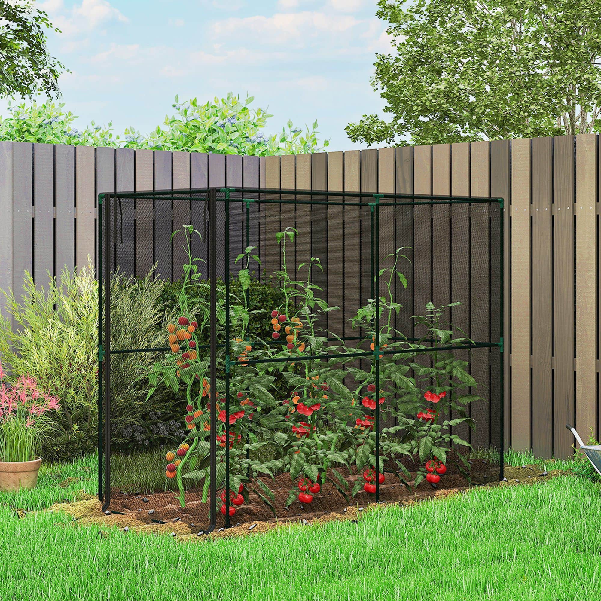 Angel Sar Crop Cage Plant Protection Tent with Zippered Door Plant ...