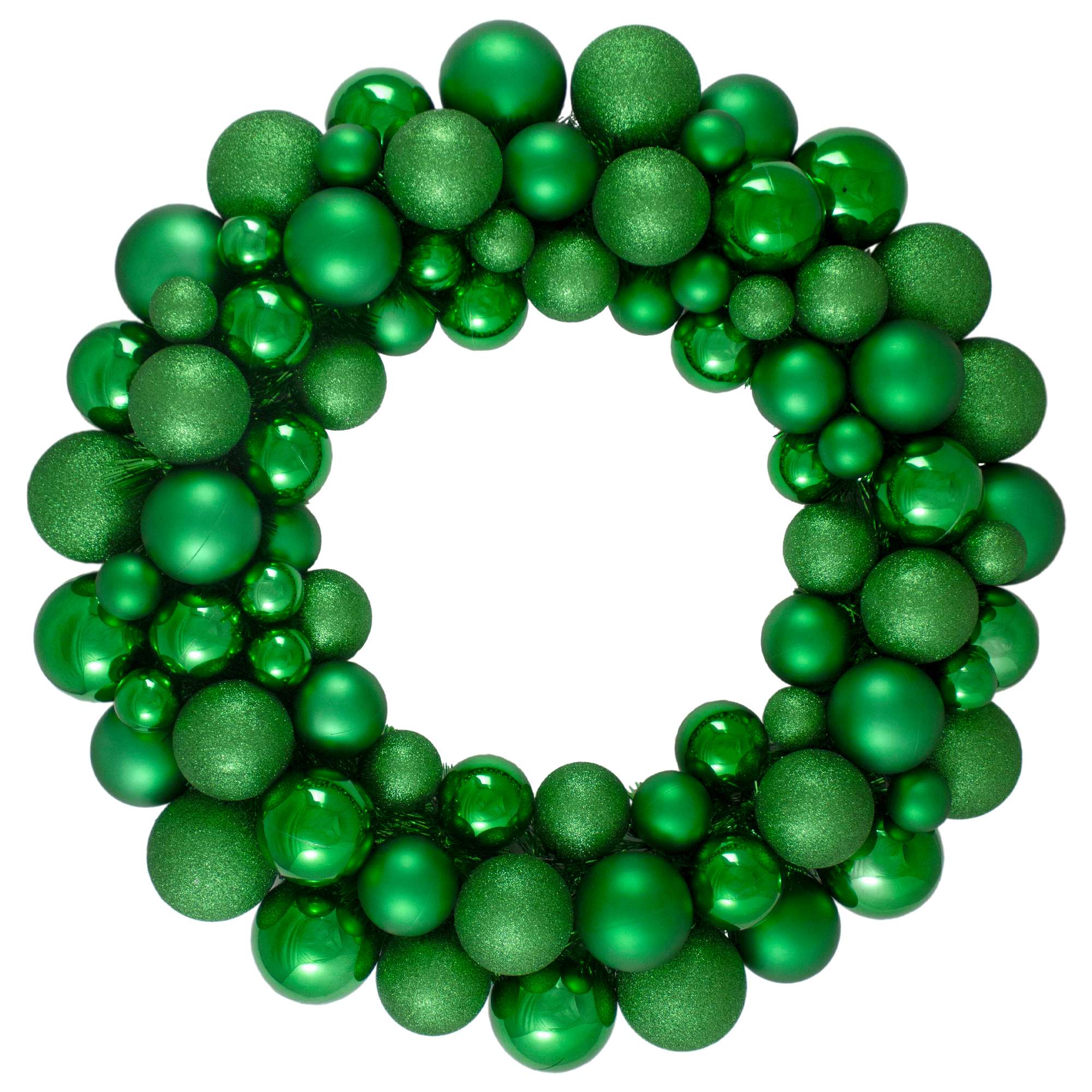 Northlight 3-Finish Shatterproof Ball Christmas Wreath - 24 inch ...