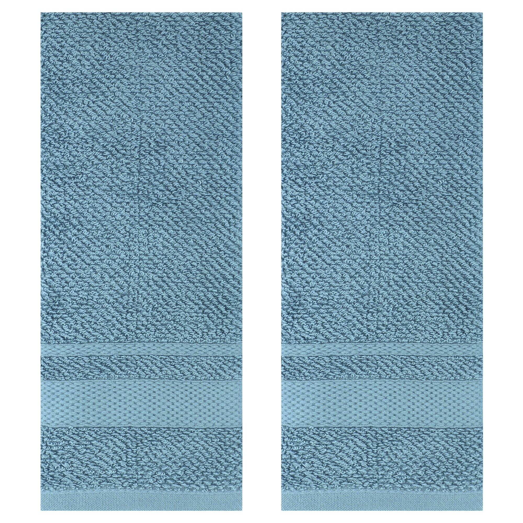 Unique Bargains 2pcs Solid Hand Towels 100 Percent Cotton for Bathroom ...