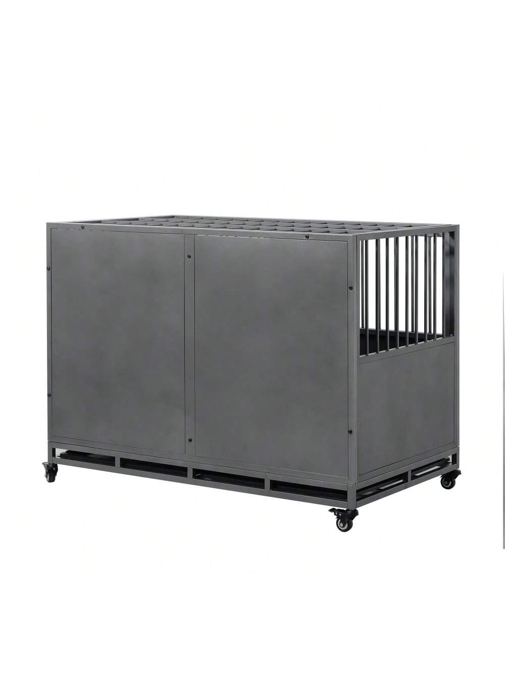 Qeetex 48Inch Dog Crates.Heavy-Duty Dog Crate With Double Door Wheels ...