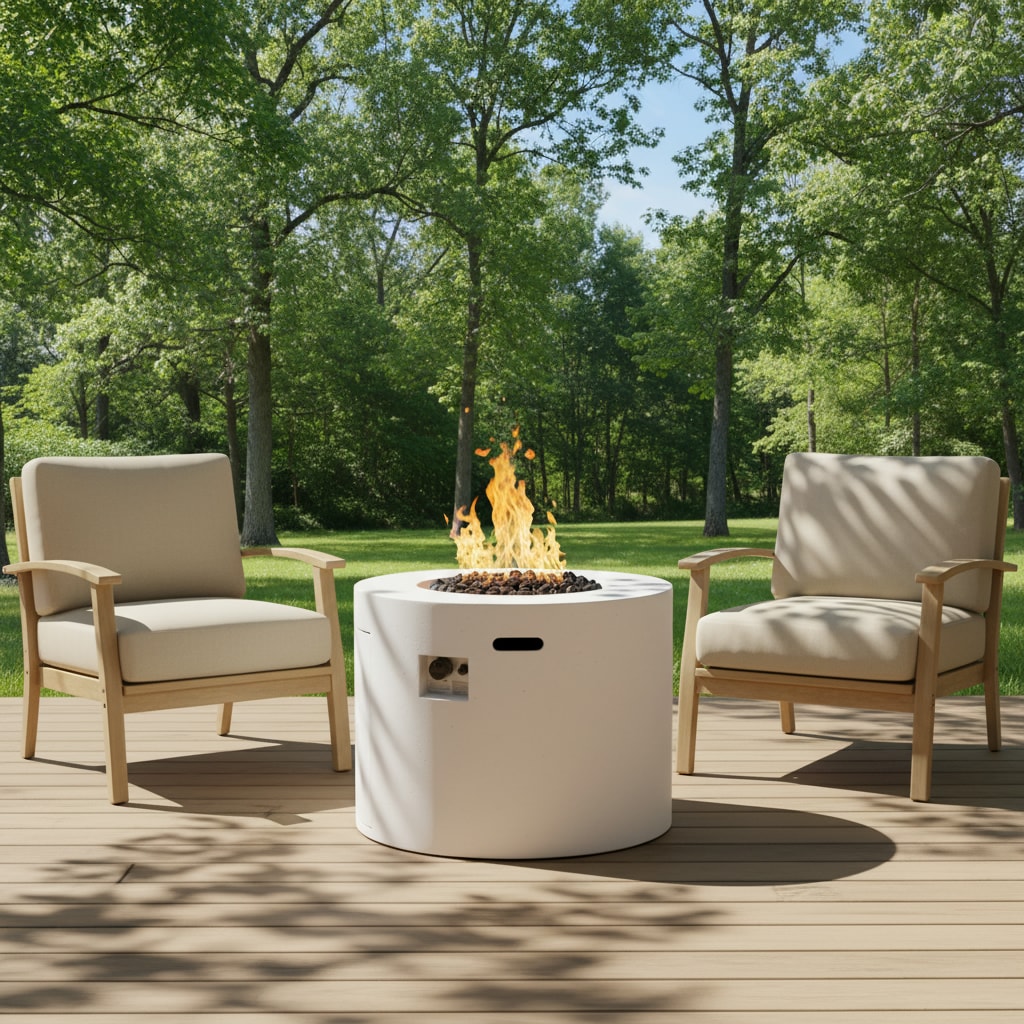 Christopher Knight Home White 31 Inch Round MGO Fire Pit 40000 BTU for ...