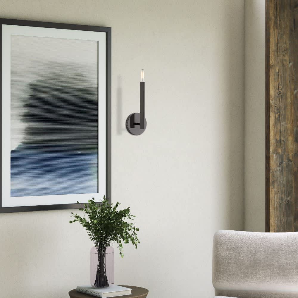 Livex Lighting Monaco 1 - Light -Modern Black Chrome / black Steel Wall ...