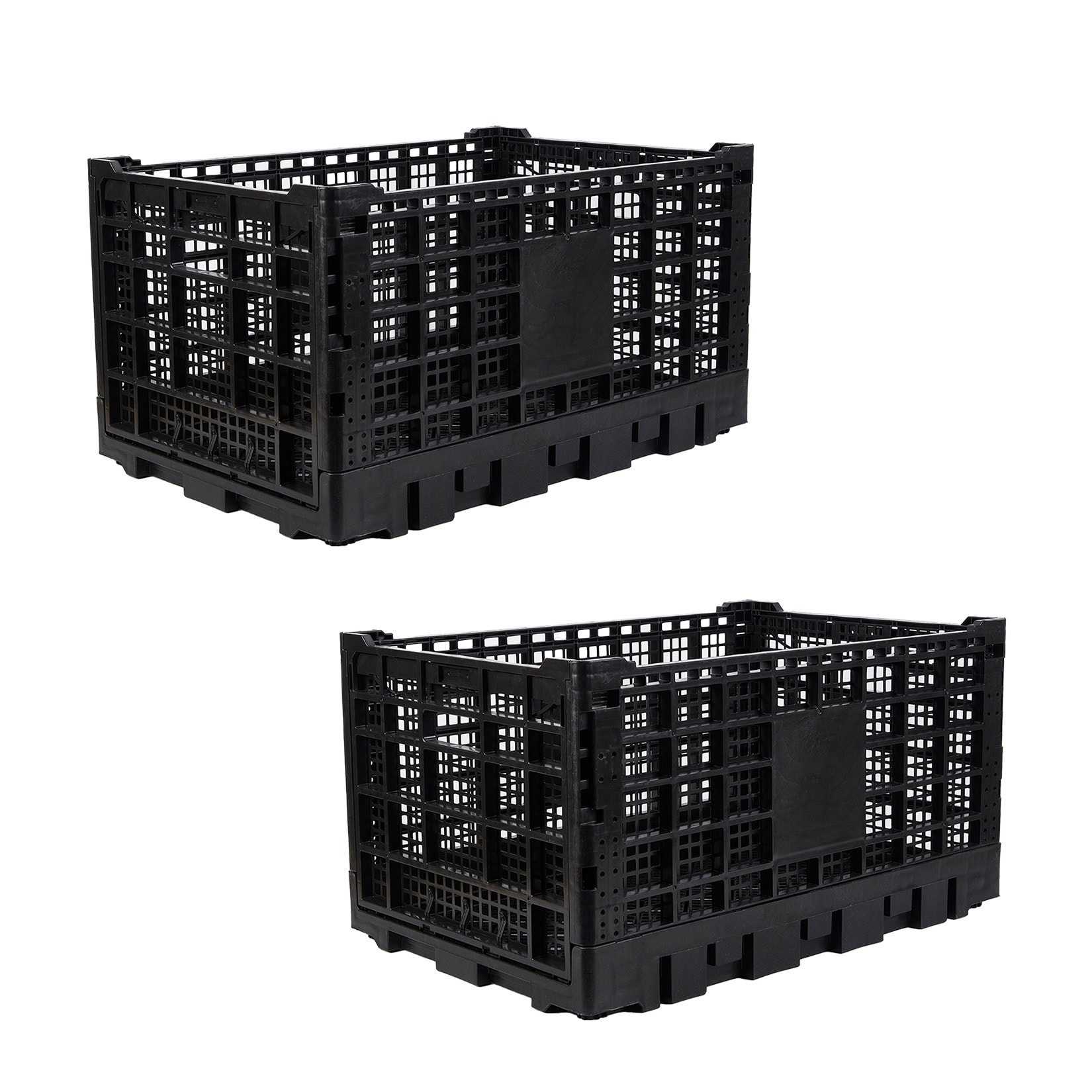 IdealHouse Collapsible Heavy Duty Milk Crate 52L Stackable Plastic ...
