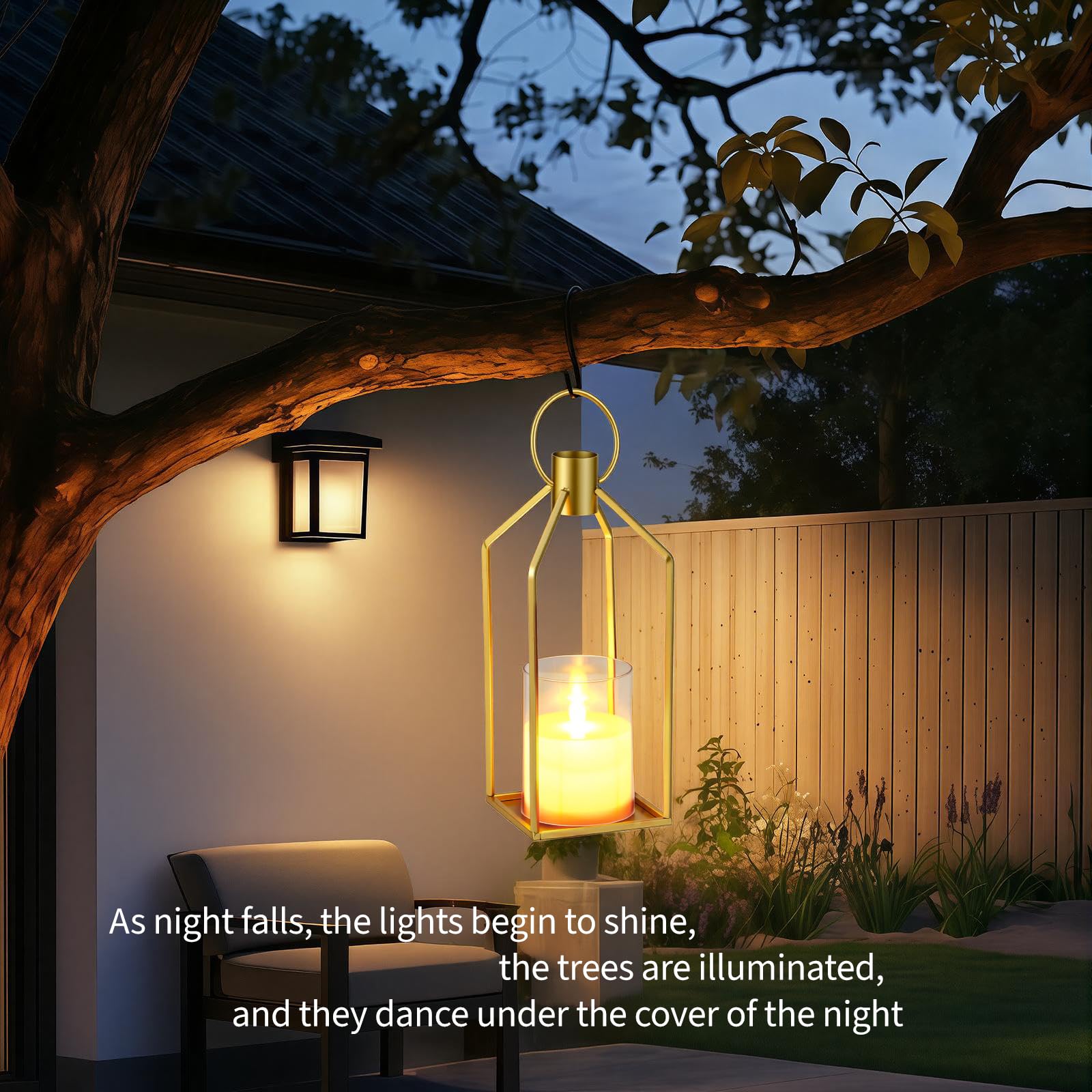 Garvee 2Pcs Modern LED Candle Lanterns Black Metal with Flickering ...