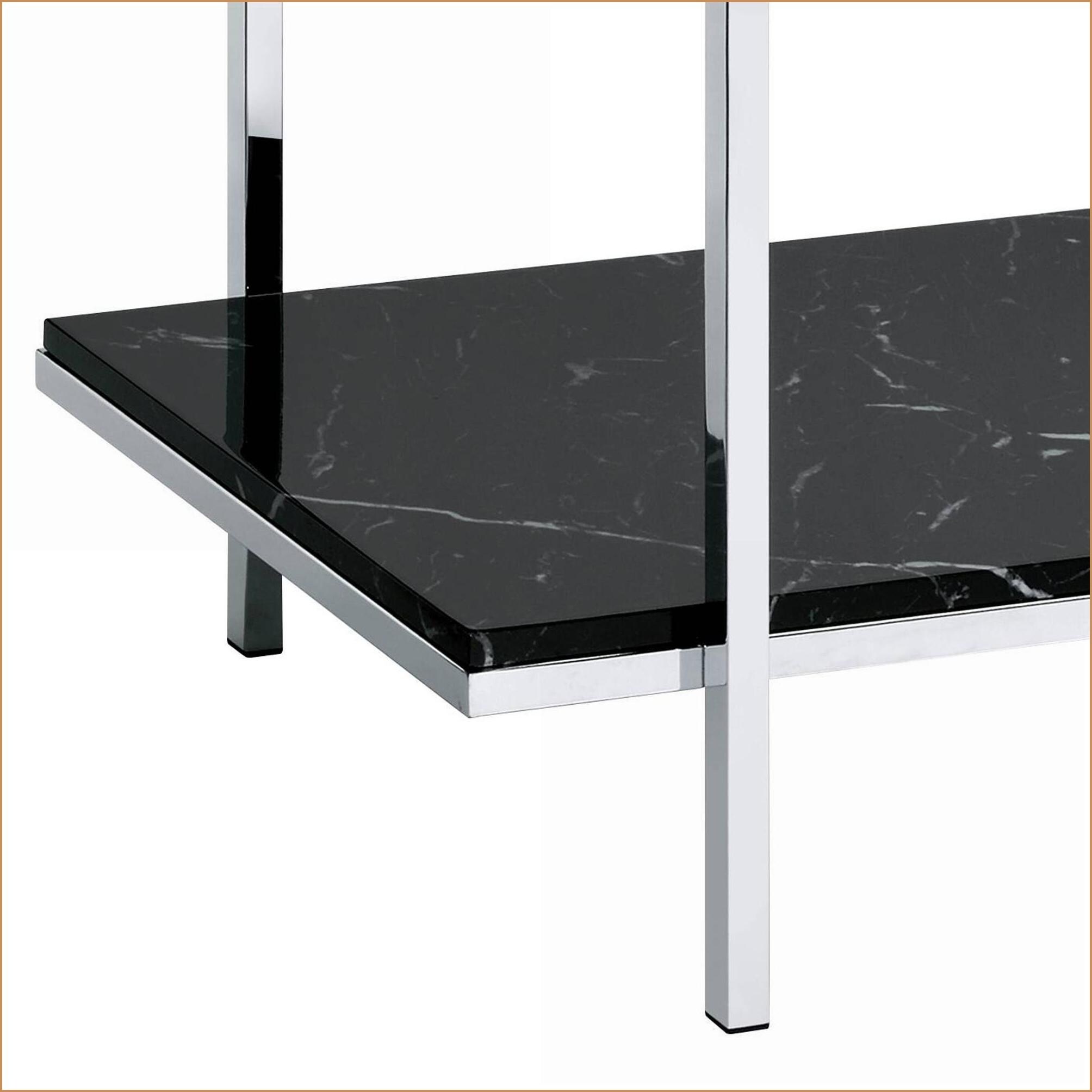 Watnature Modern Mirrored Faux Marble Console Table with Chrome Frame ...