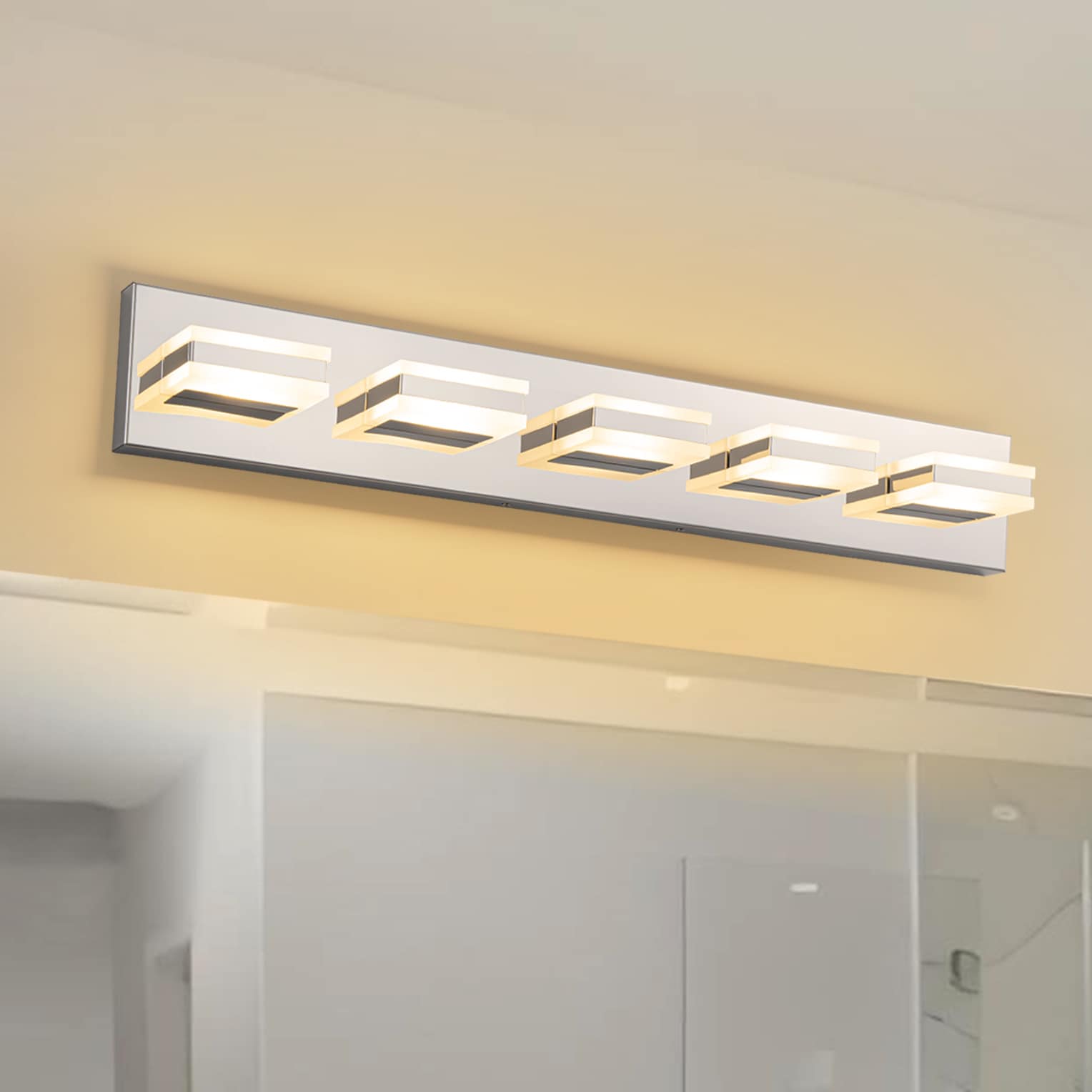 C Cattleya 29.75-in 5 -Light Stainless steel Integrated LED Modern ...