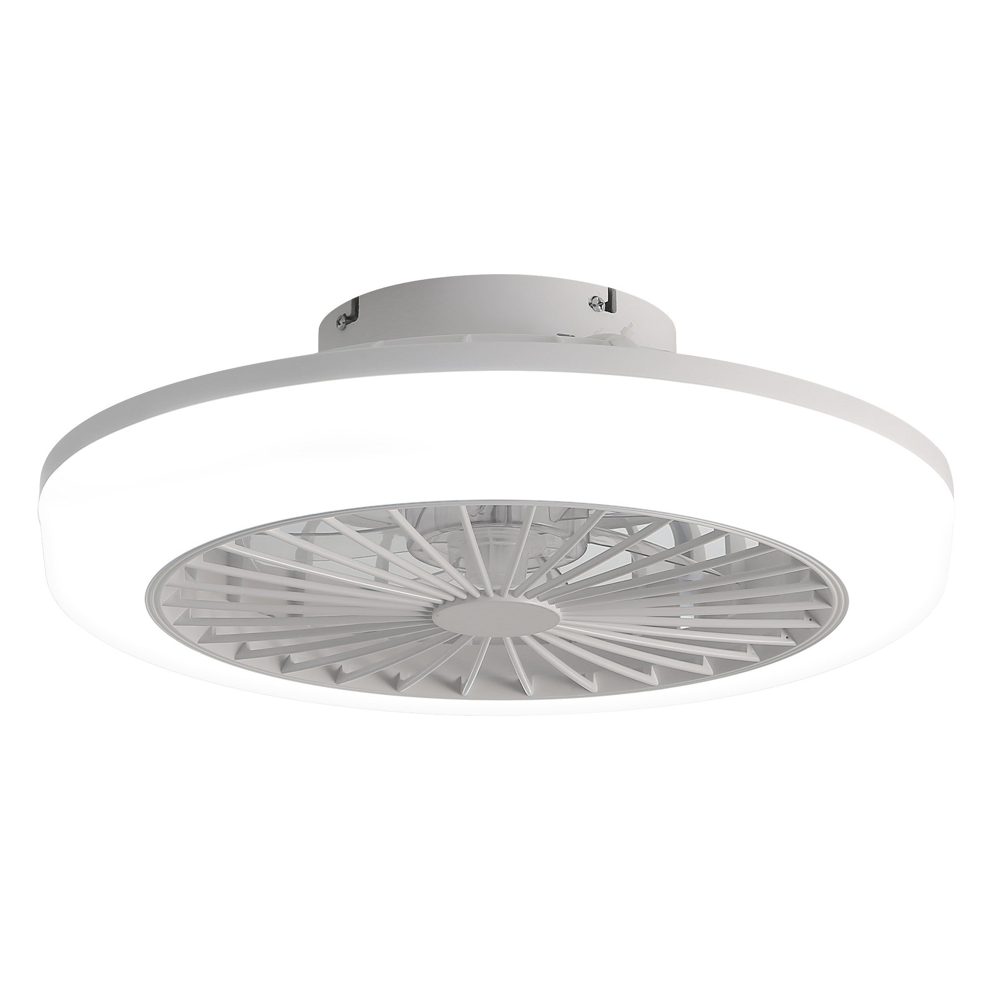 Boyel Living 18 Inch Enclosed Bladeless Ceiling Fan with Light and ...