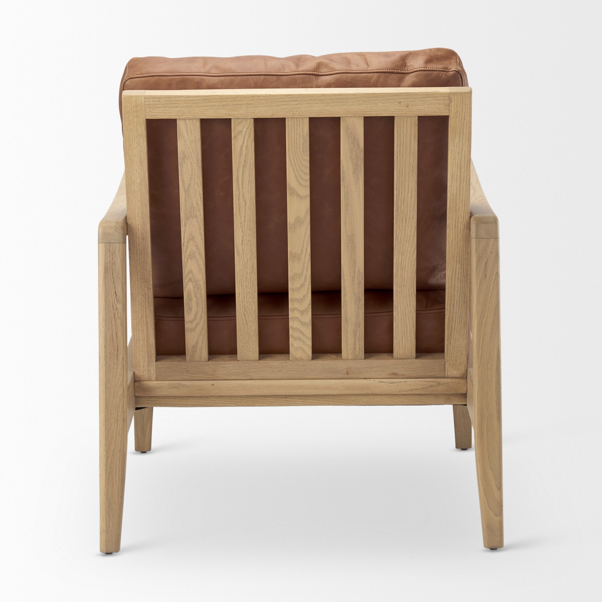 Mercana 27.95-in W Scandinavian Tan Leather Accent Armchair in the ...