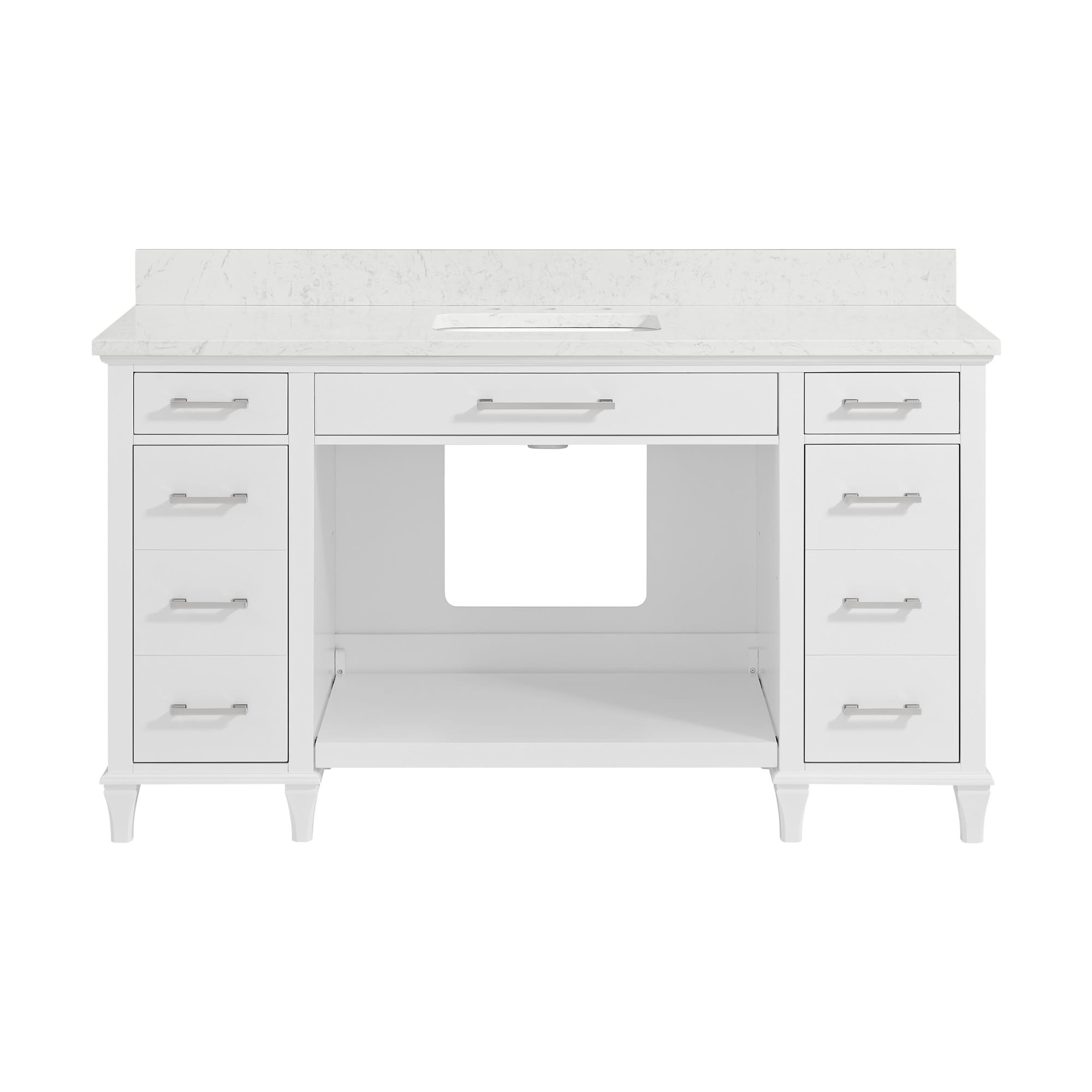 allen + roth Brookview ADA 60-in White Undermount Single Sink Bathroom ...
