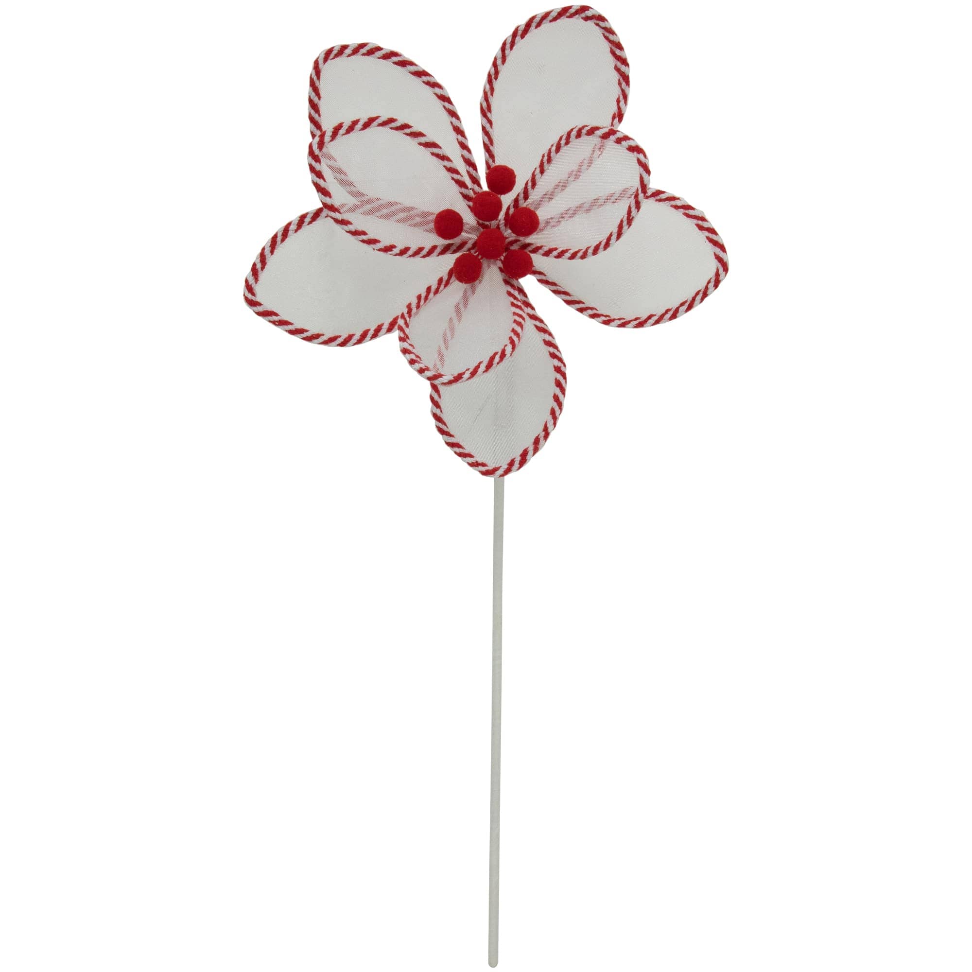 Northlight 22 inch Candy Cane Poinsettia Christmas Stem Spray in the ...