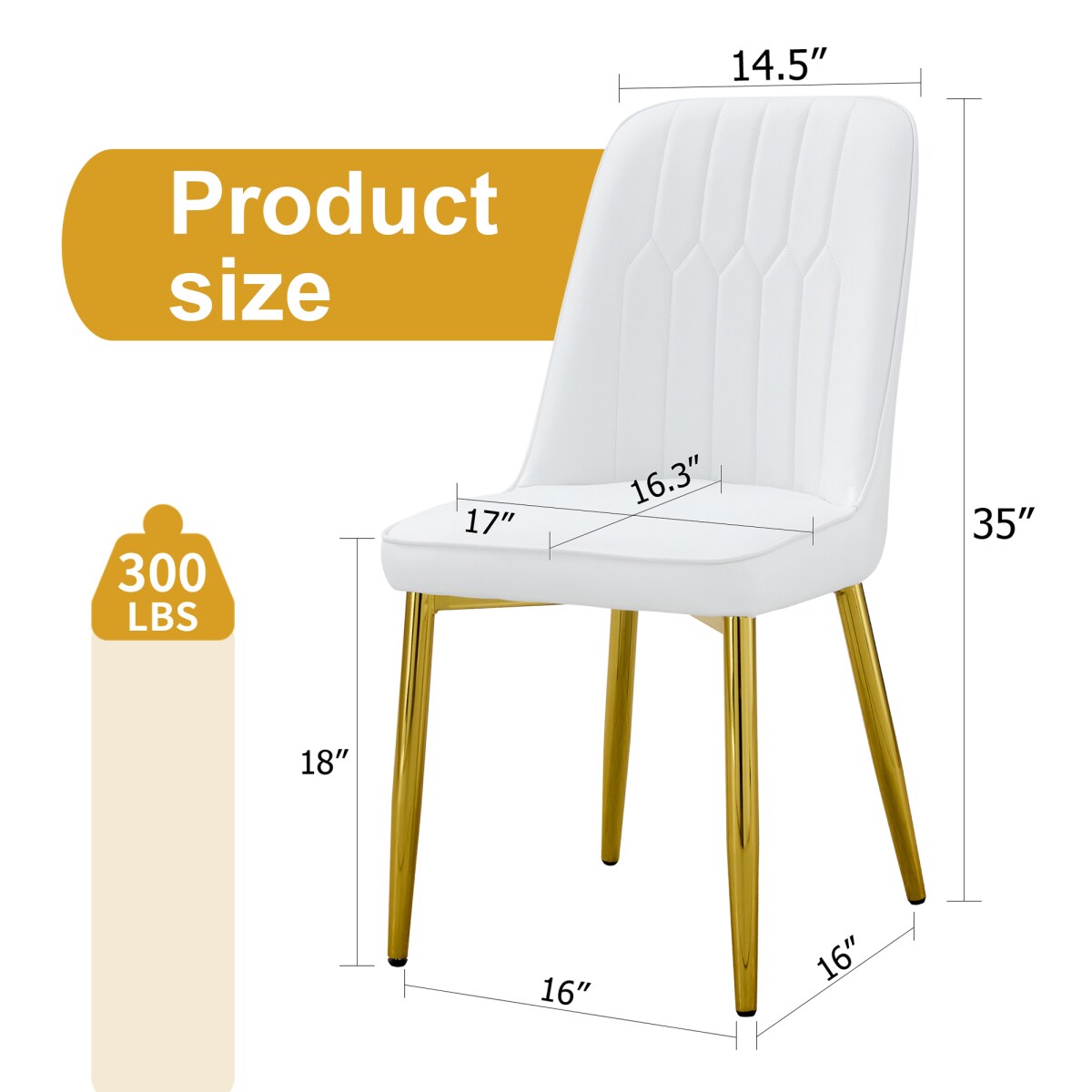 Streamdale Furniture Streamdale 4 Modern PU Leather Dining Chairs with ...