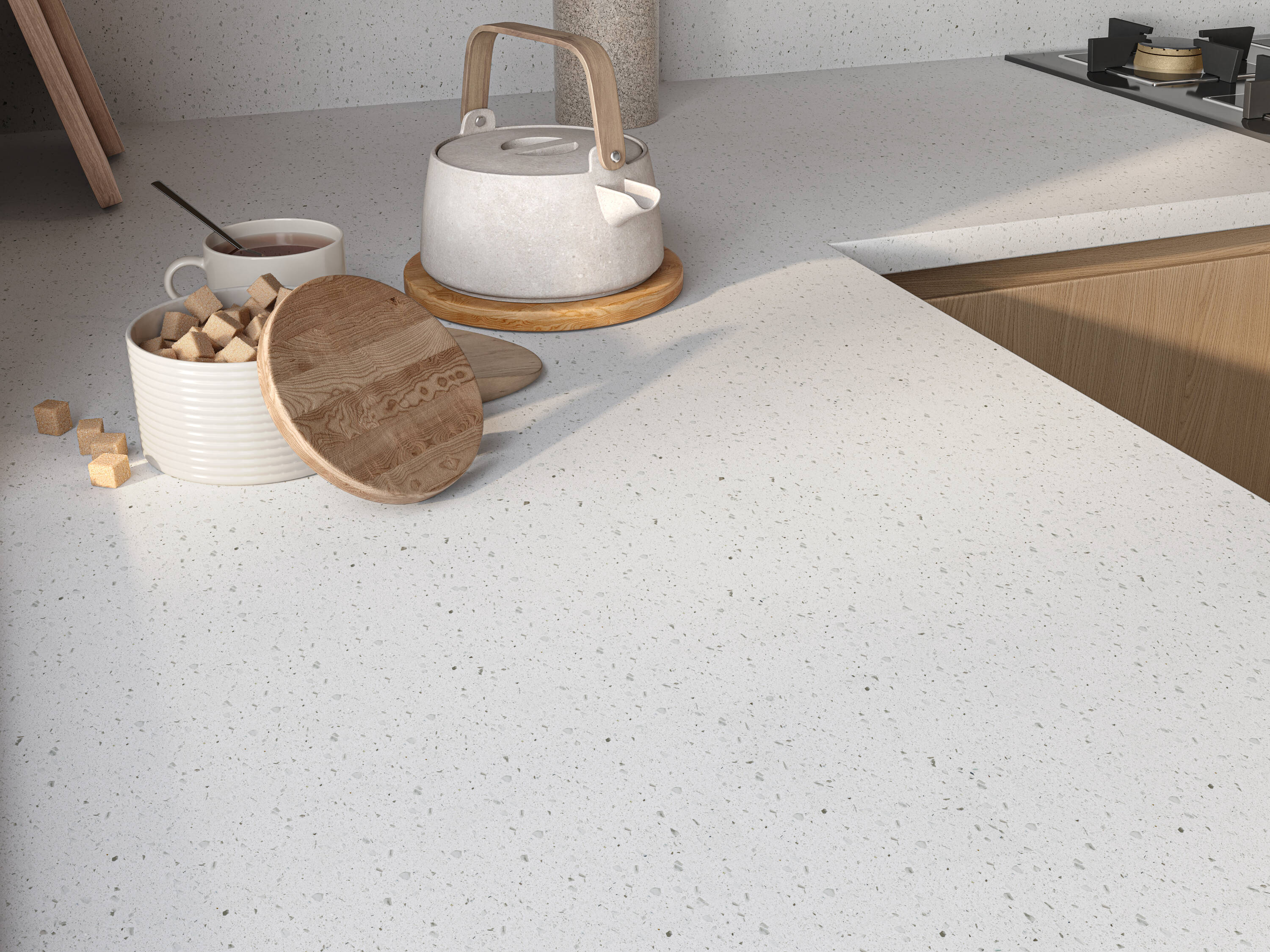 Caesarstone Caesarstone Rock Salt Quartz Gray Kitchen Countertop SAMPLE ...