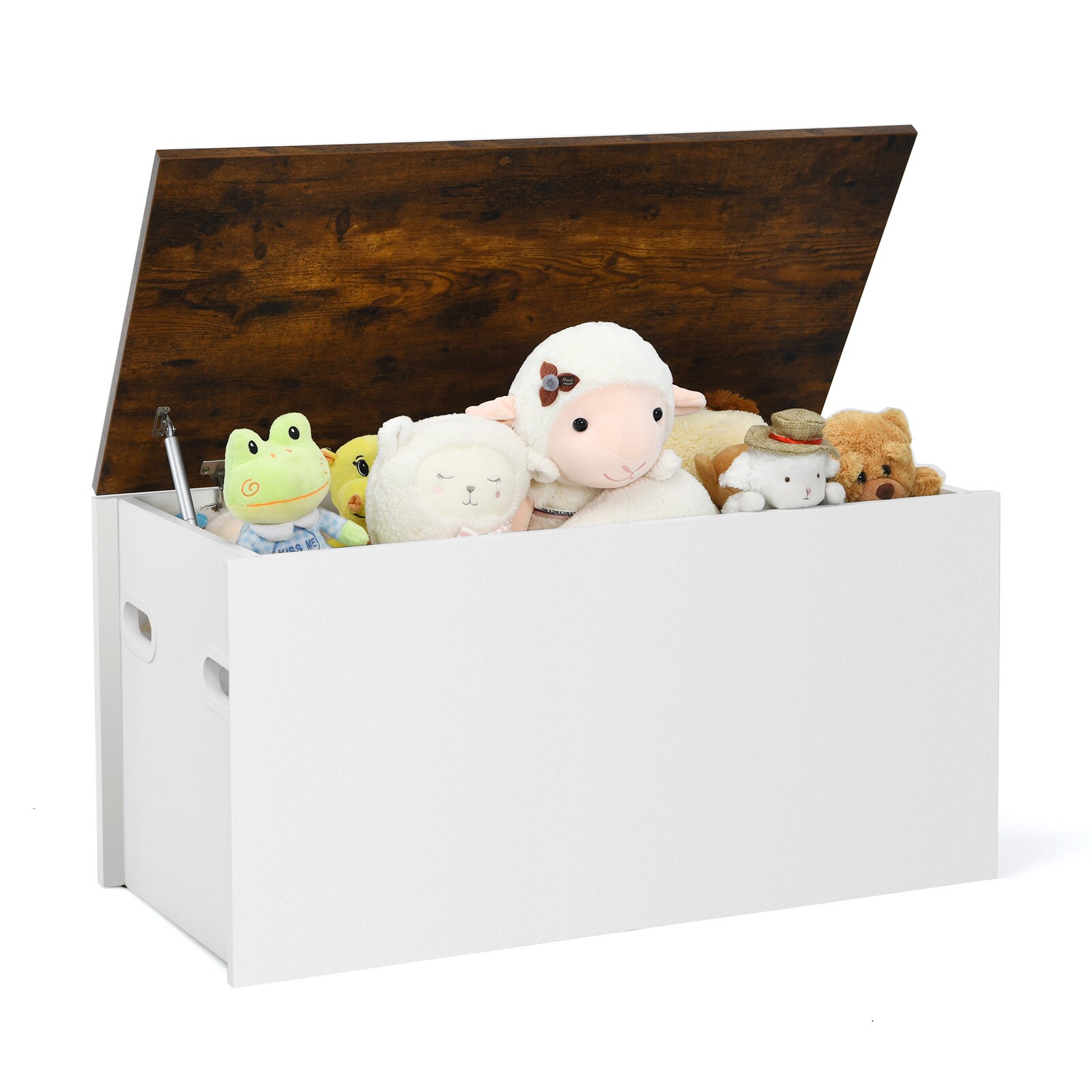 Slickblue White- Particle Board PVC- Storage Trunk with Pneumatic Rod ...