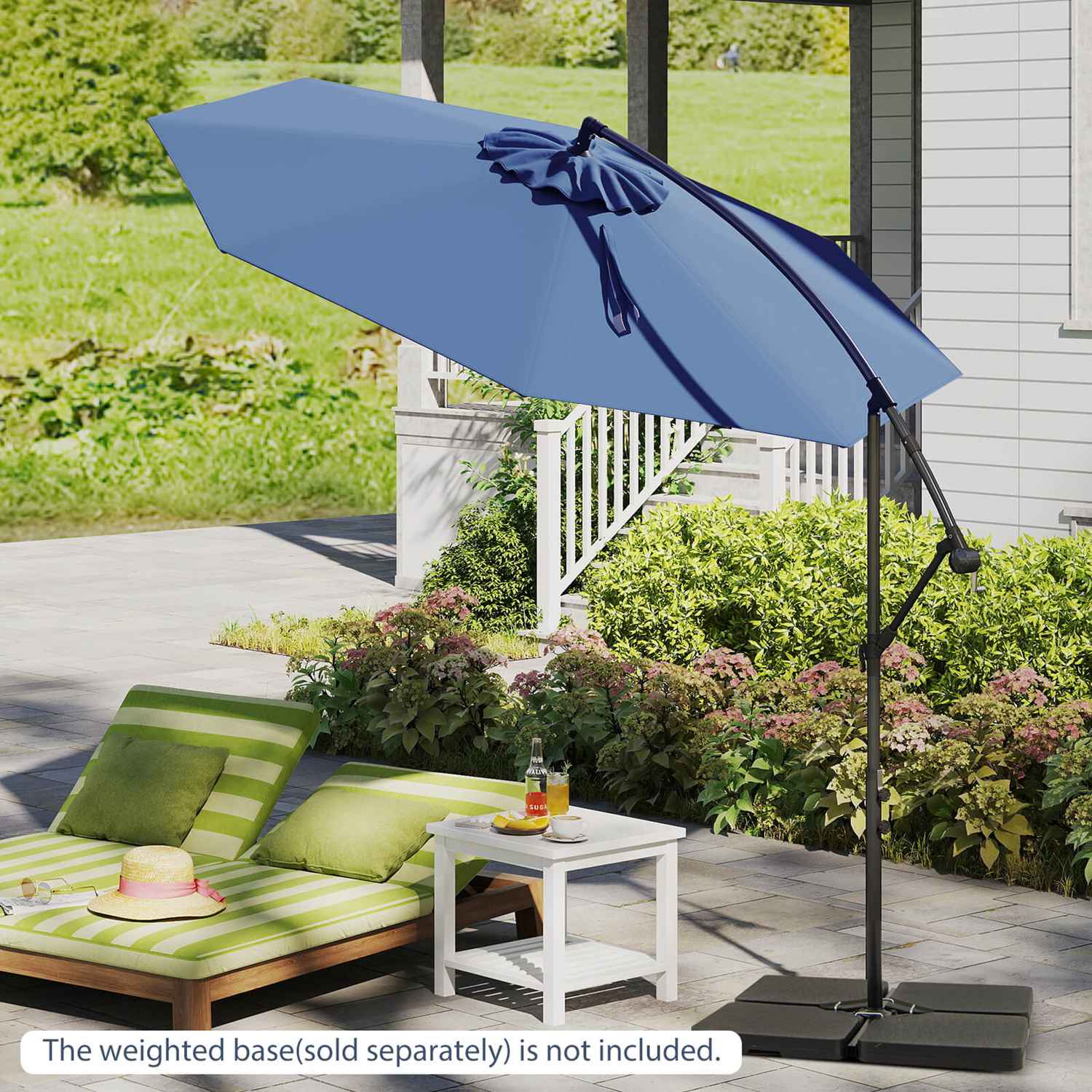 Costway 10ft Hanging Umbrella Patio Sun Shade Offset Outdoor Market ...