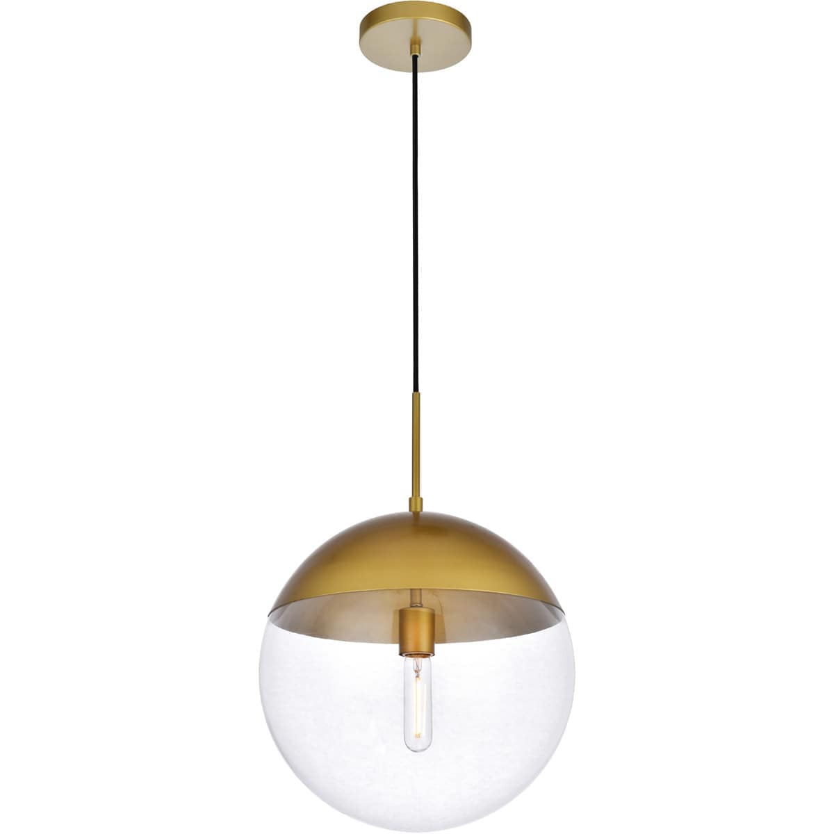 Elegant Lighting Living District LD6049BR Eclipse 1 Light 14 inch Brass ...