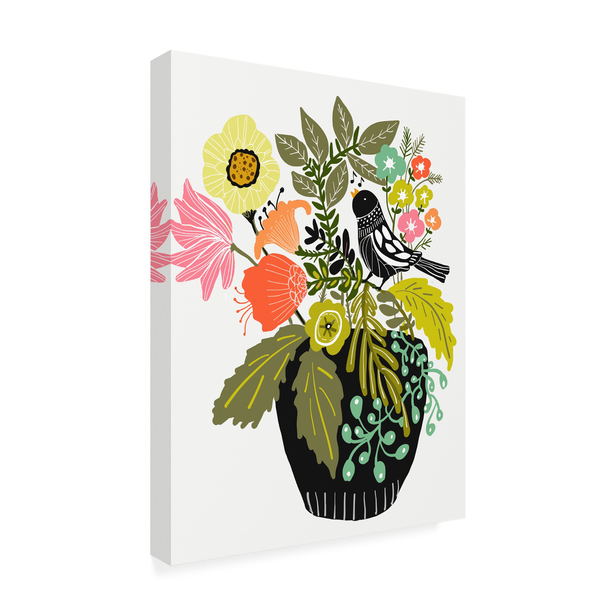 Trademark Fine Art Karen Fields Singing Bird Canvas Art in the Wall Art ...