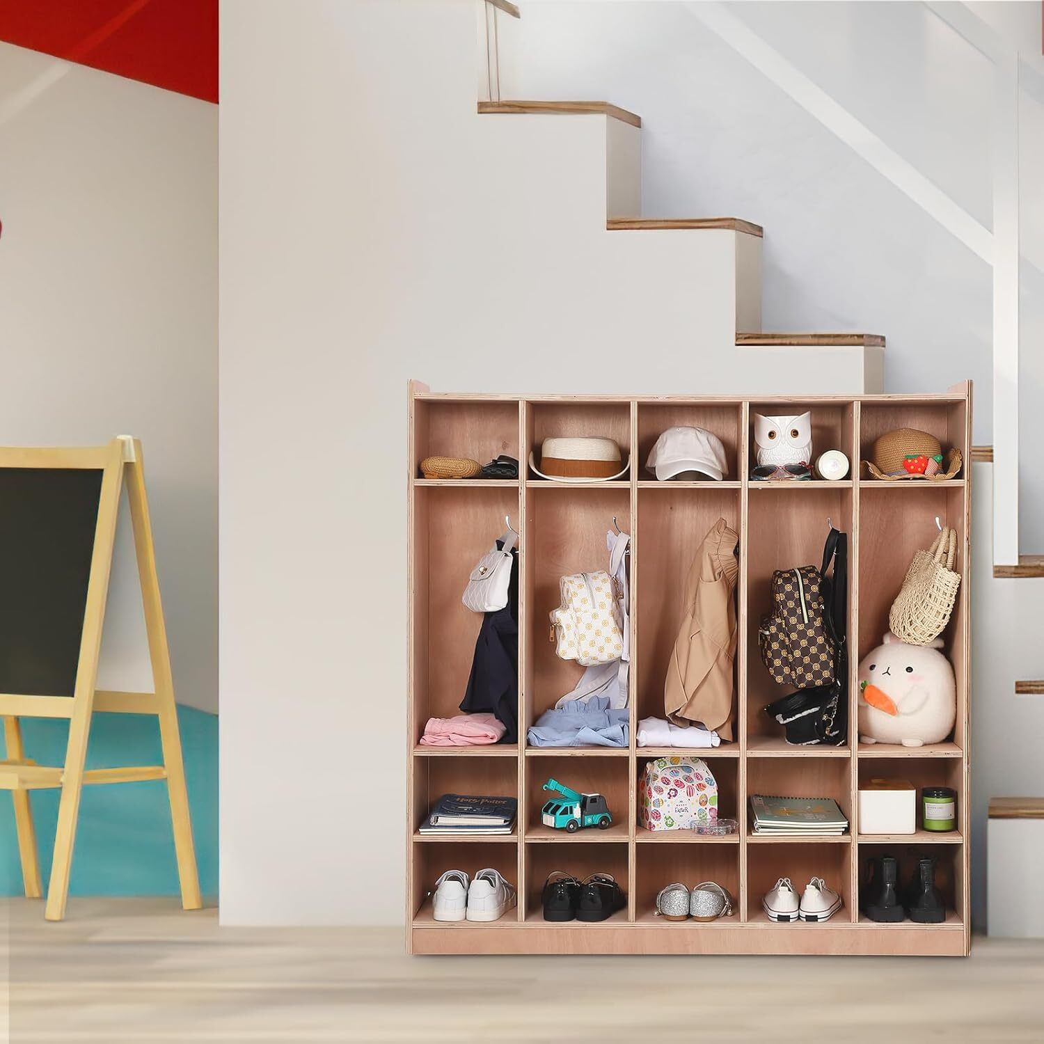 Garvee 5 Section Classroom Coat Locker 15 Cubbies for Classrooms with ...