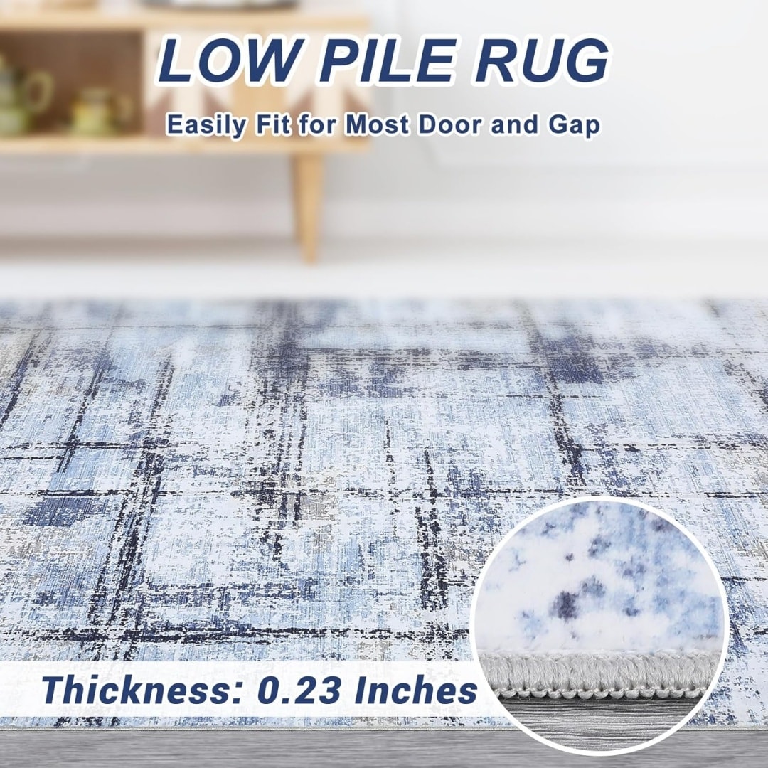 Qeetex 1PC 100 Polyester Blue Faux Wool 350 Washable Foldable Printed ...