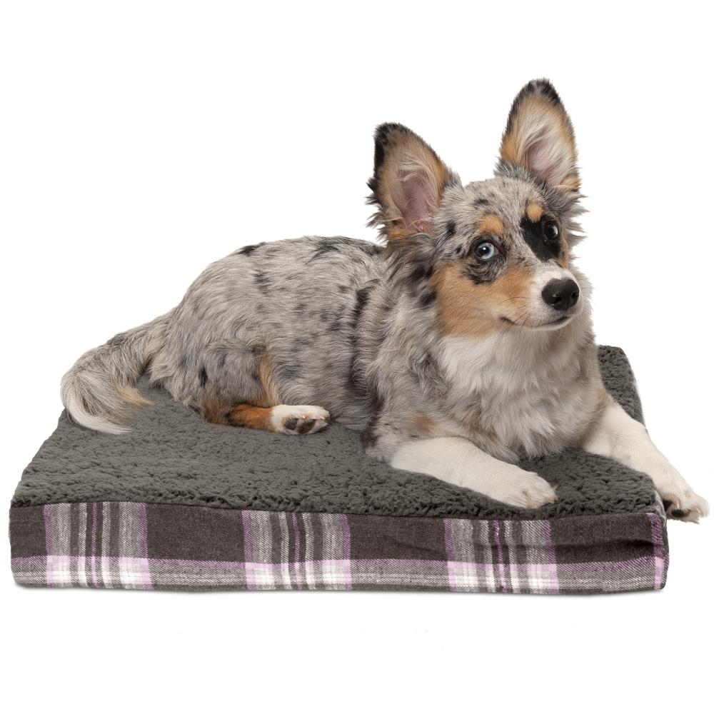 FurHaven Rectangular Java Brown Polyester Orthopedic Dog Bed ( Small ...