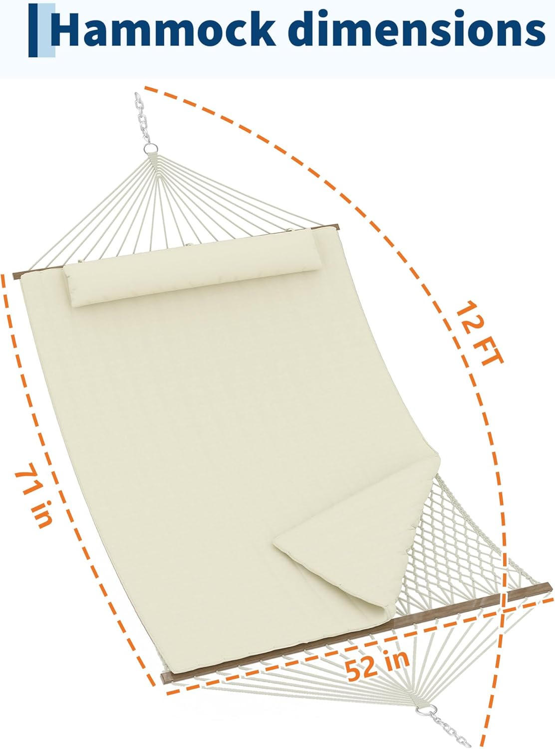IdealHouse Outdoor Hammock with Stand - Cotton Rope and Soft Polyester ...