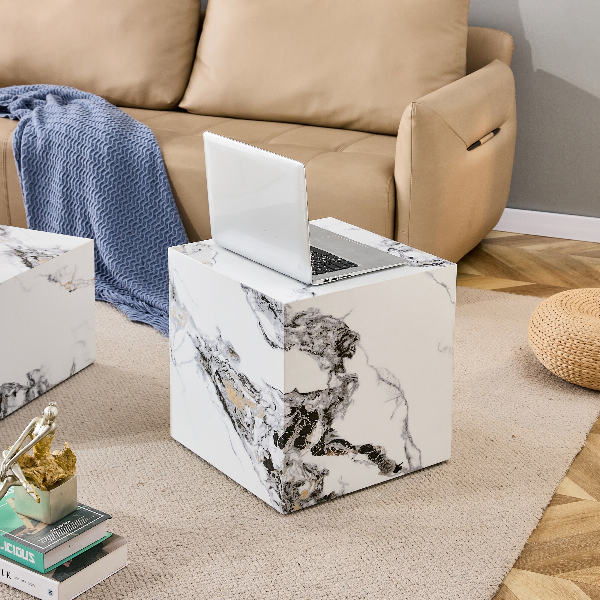 LUXEYARD Modern white MDFandsticker material cube stylish texture ...