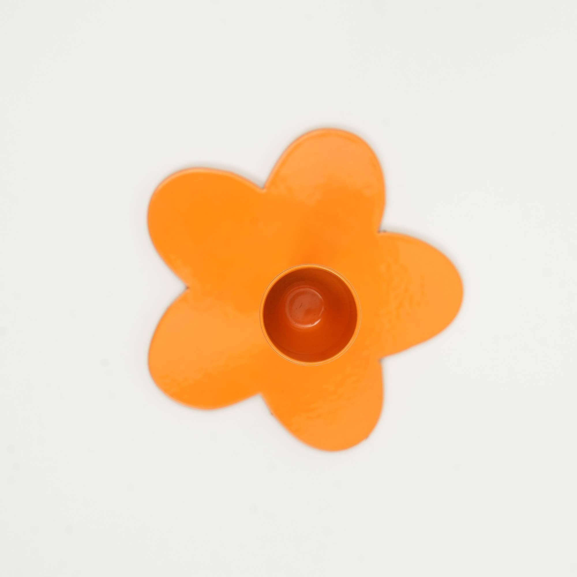 LOVMOR Home Décor Floral Fusion Orange Candle Holder 4x7 Living Room ...