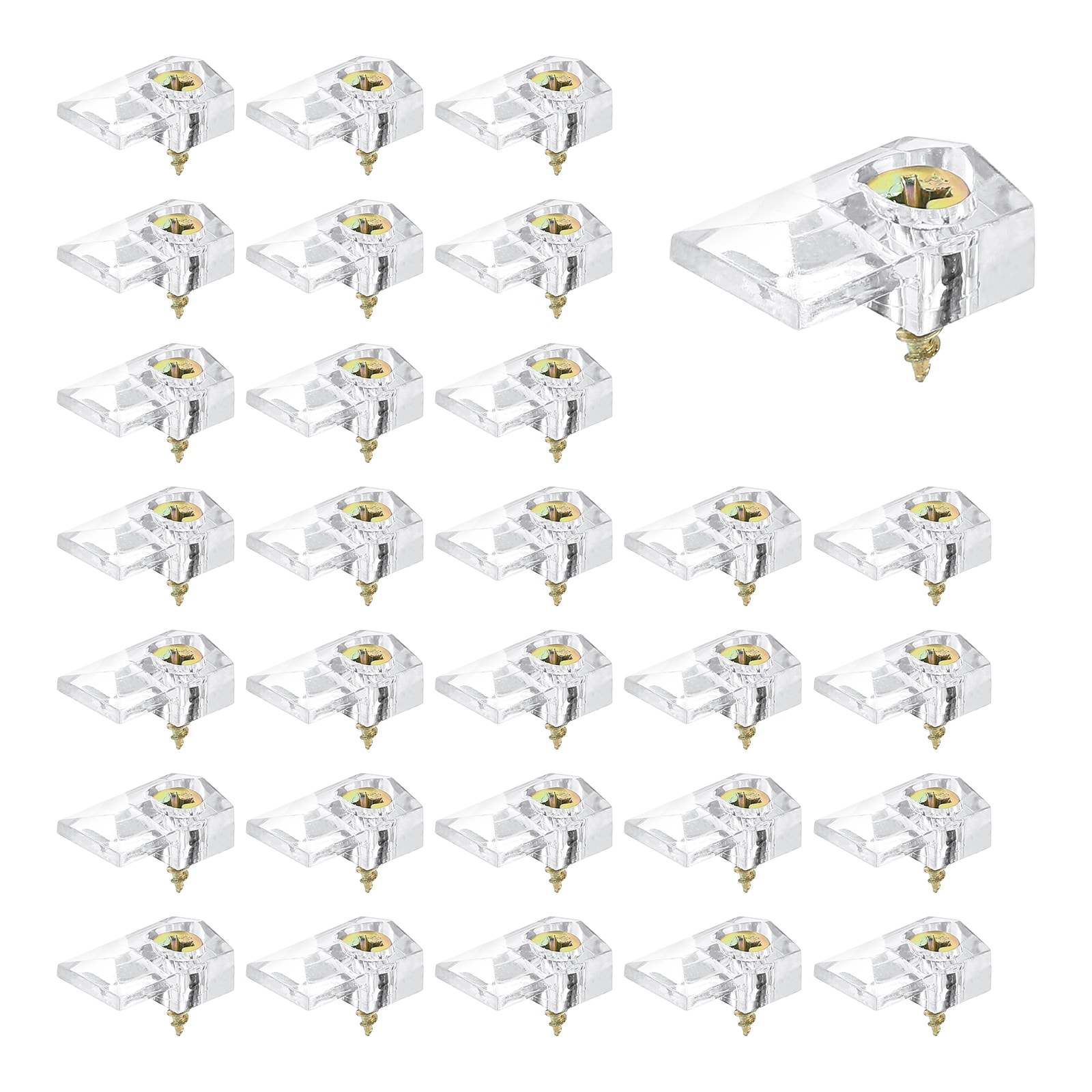 Unique Bargains 30Set Mirror Holder Clips 4mm Crystal Clear Plastic ...