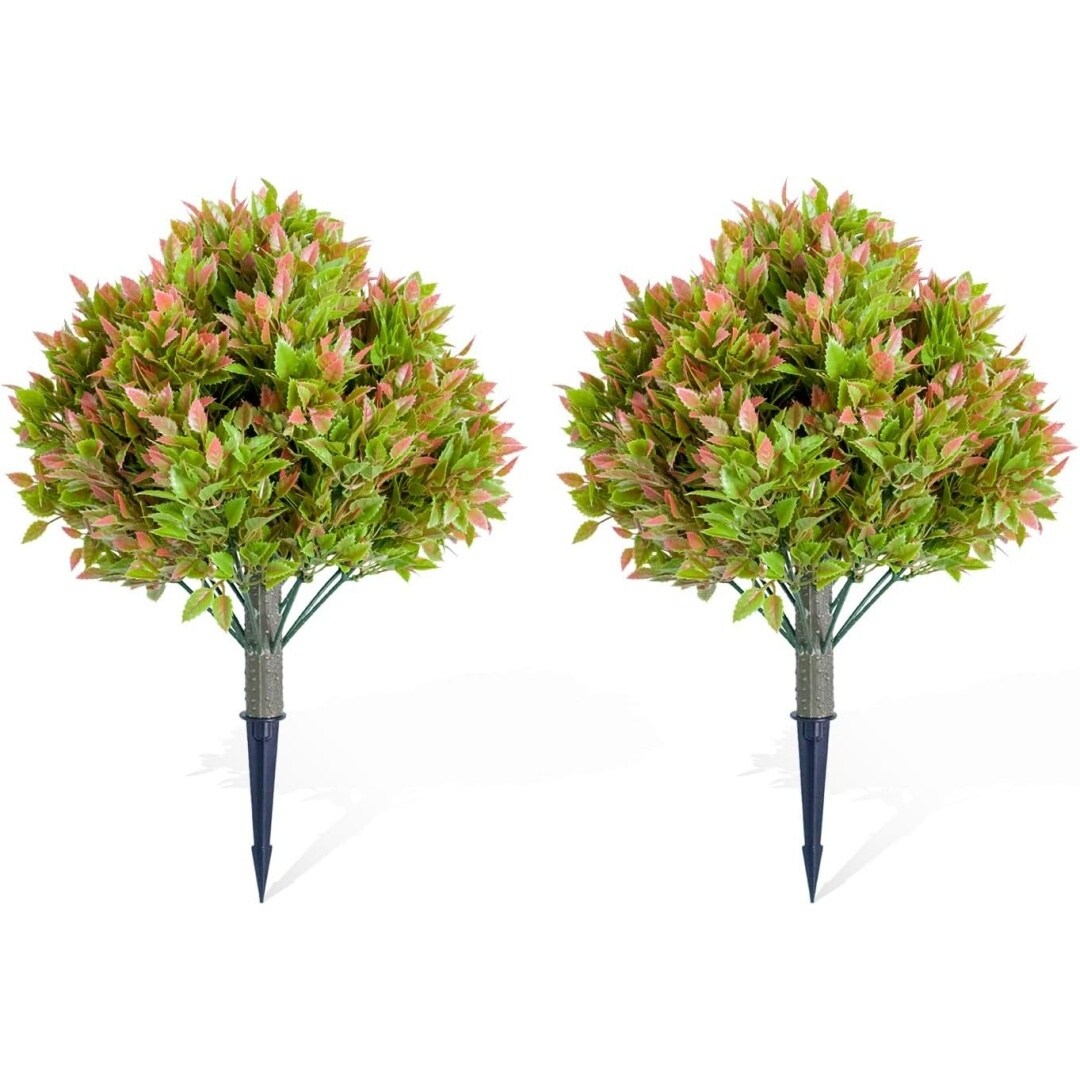 GarveeLife 23in artificial greenery tree with ground spike outdoor ...