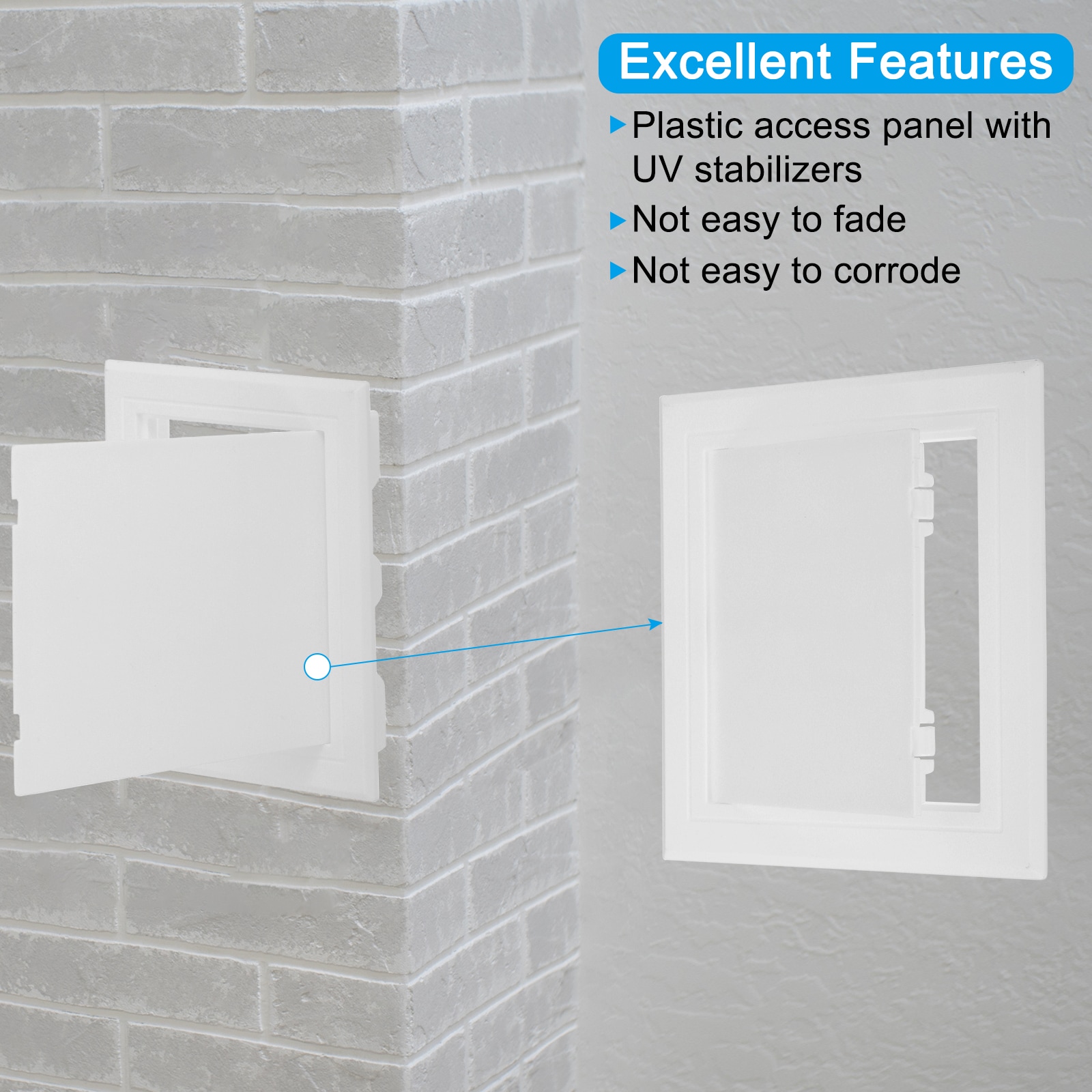 PATIKIL 8x8-Inch(195x195mm) Removable Hinged Access Panel ABS Plumbing ...