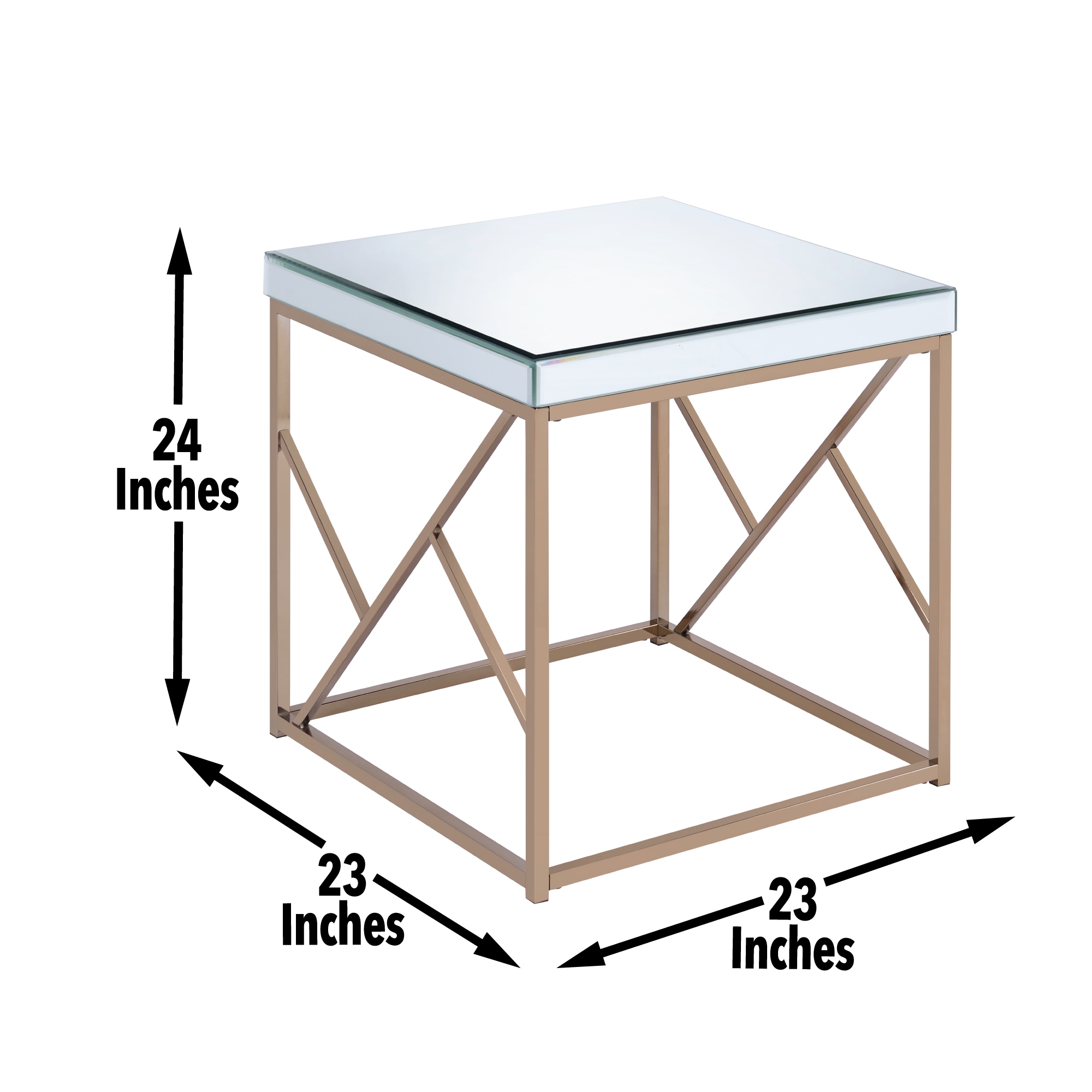Steve Silver 23-in W x 24-in H Copper Glass Modern End Table Assembly ...