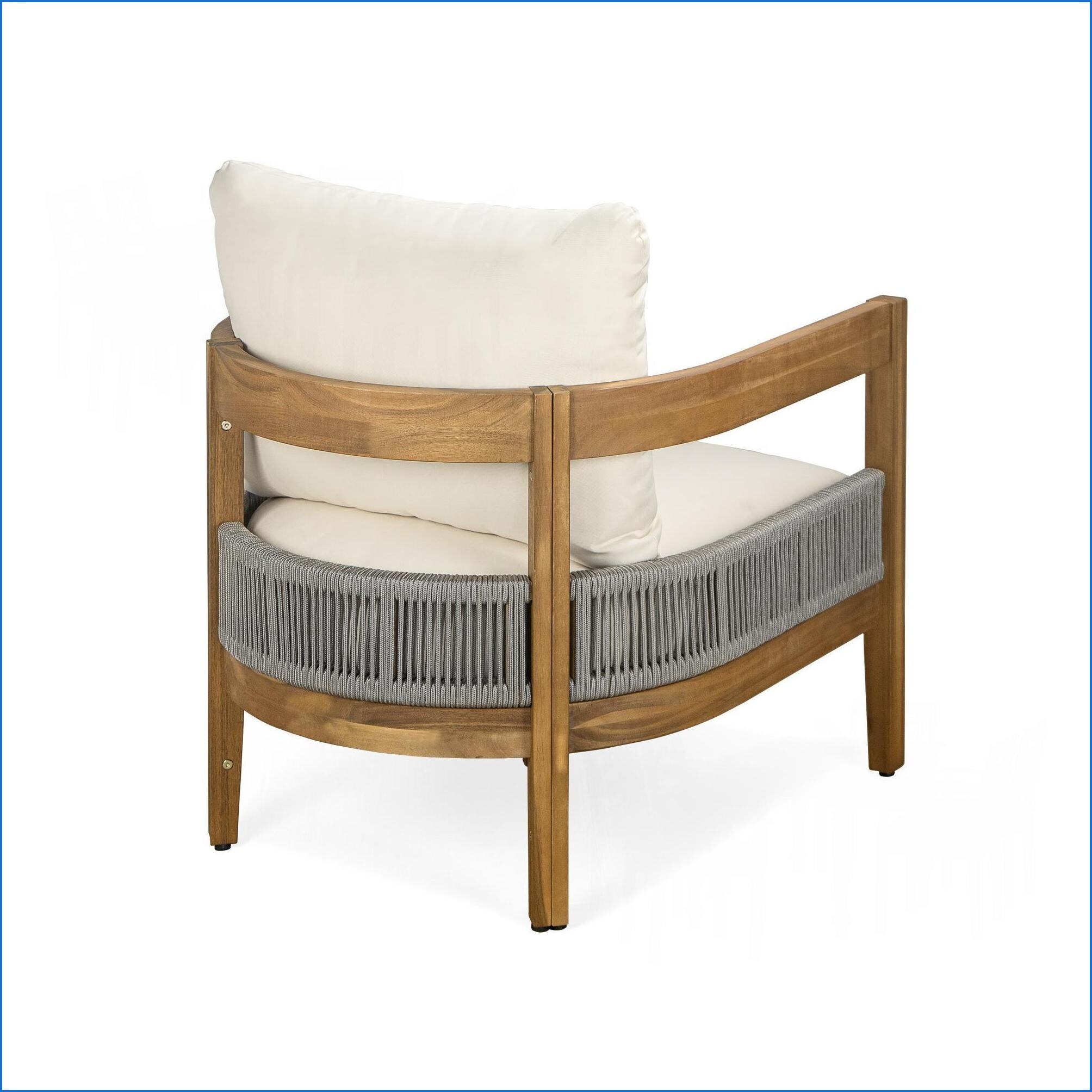 Watnature Patio Club Chair n ampSide Table SetClassic Slat DesignAcacia ...