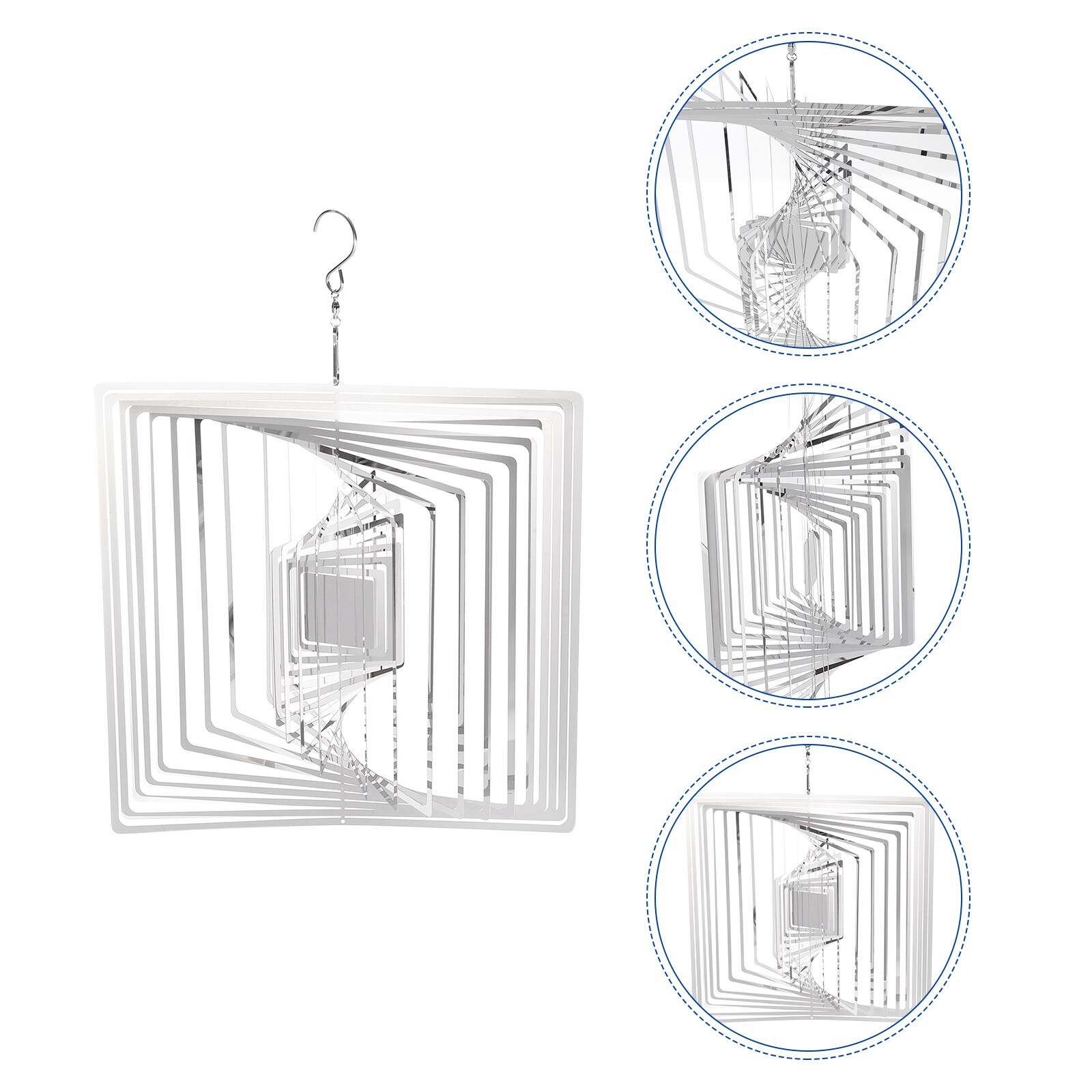 Harfington Wind Spinner Square 9.84x13.39 Inch Stainless Steel ...