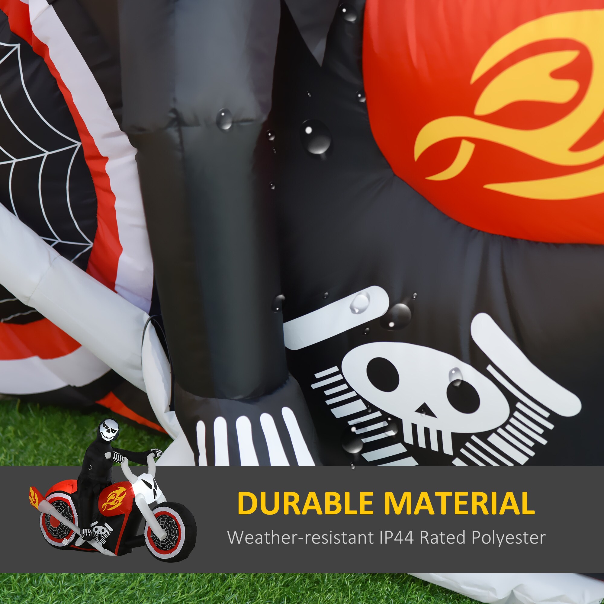 LOVMOR Halloween Inflatables Outdoor Decorations Grim Ghost Biker Blow ...