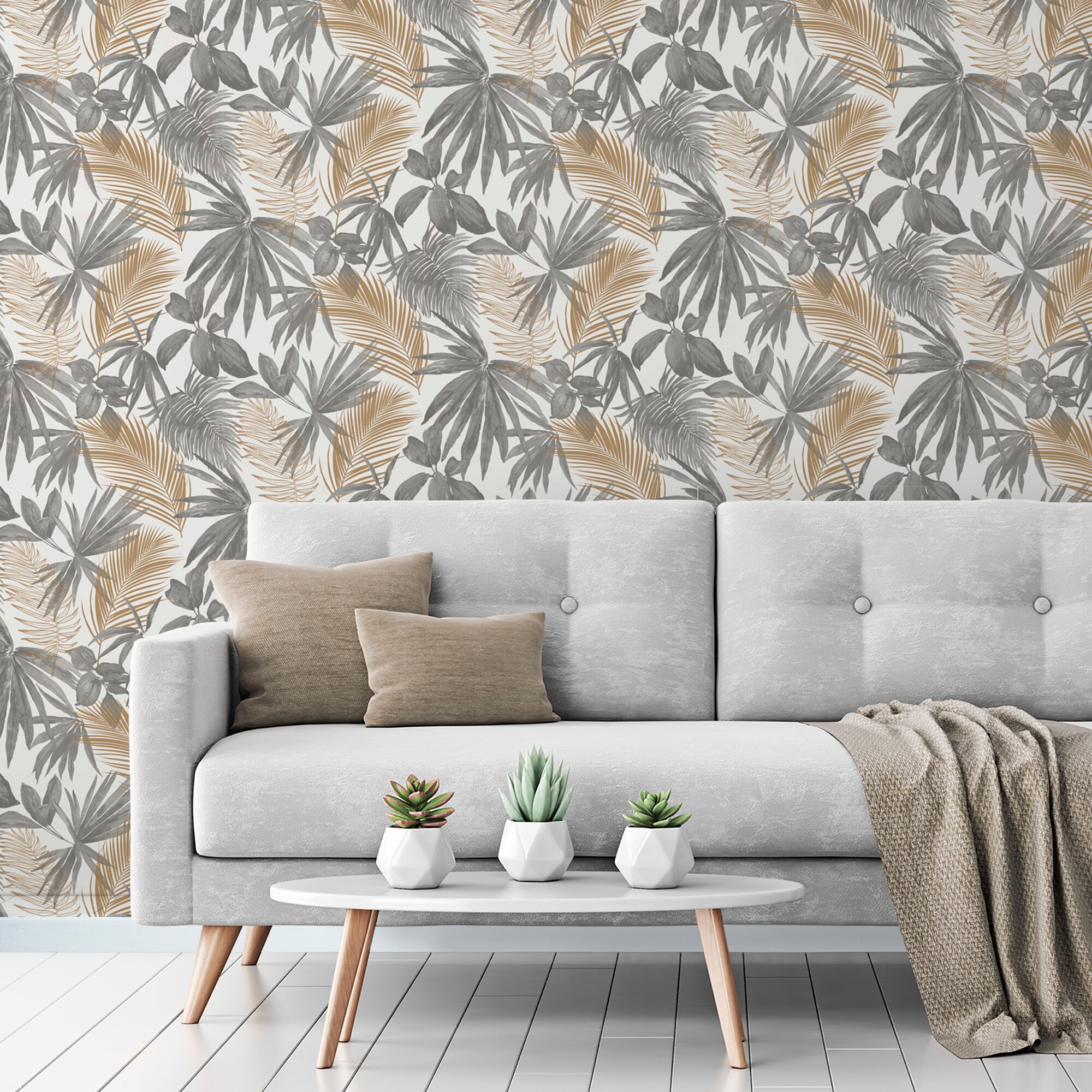 Grandeco 56-sq ft Gray Vinyl Textured Scenic Unpasted Wallpaper JF3601 ...