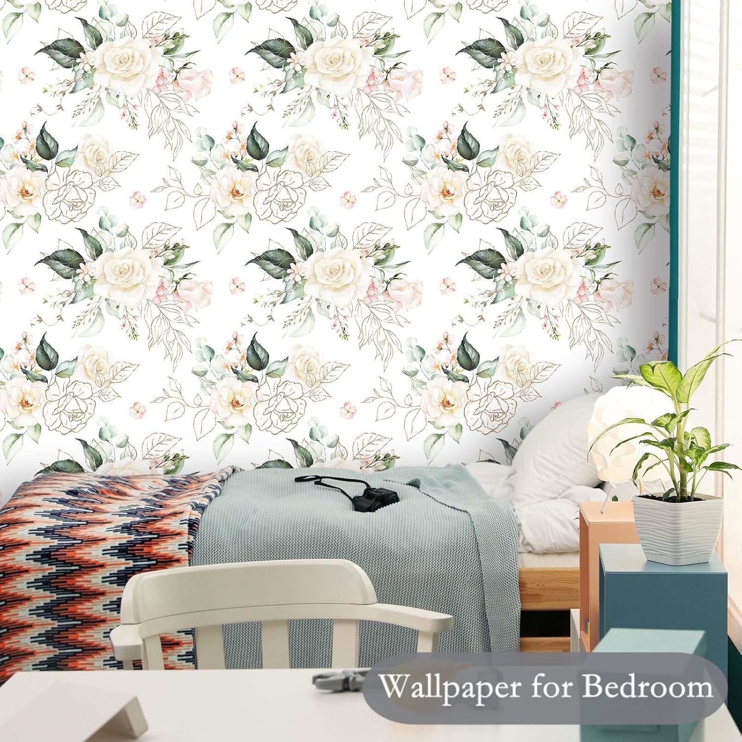 BaoHArtHome Floral Wallpaper Paper Peel and Stick Contact Paper ...