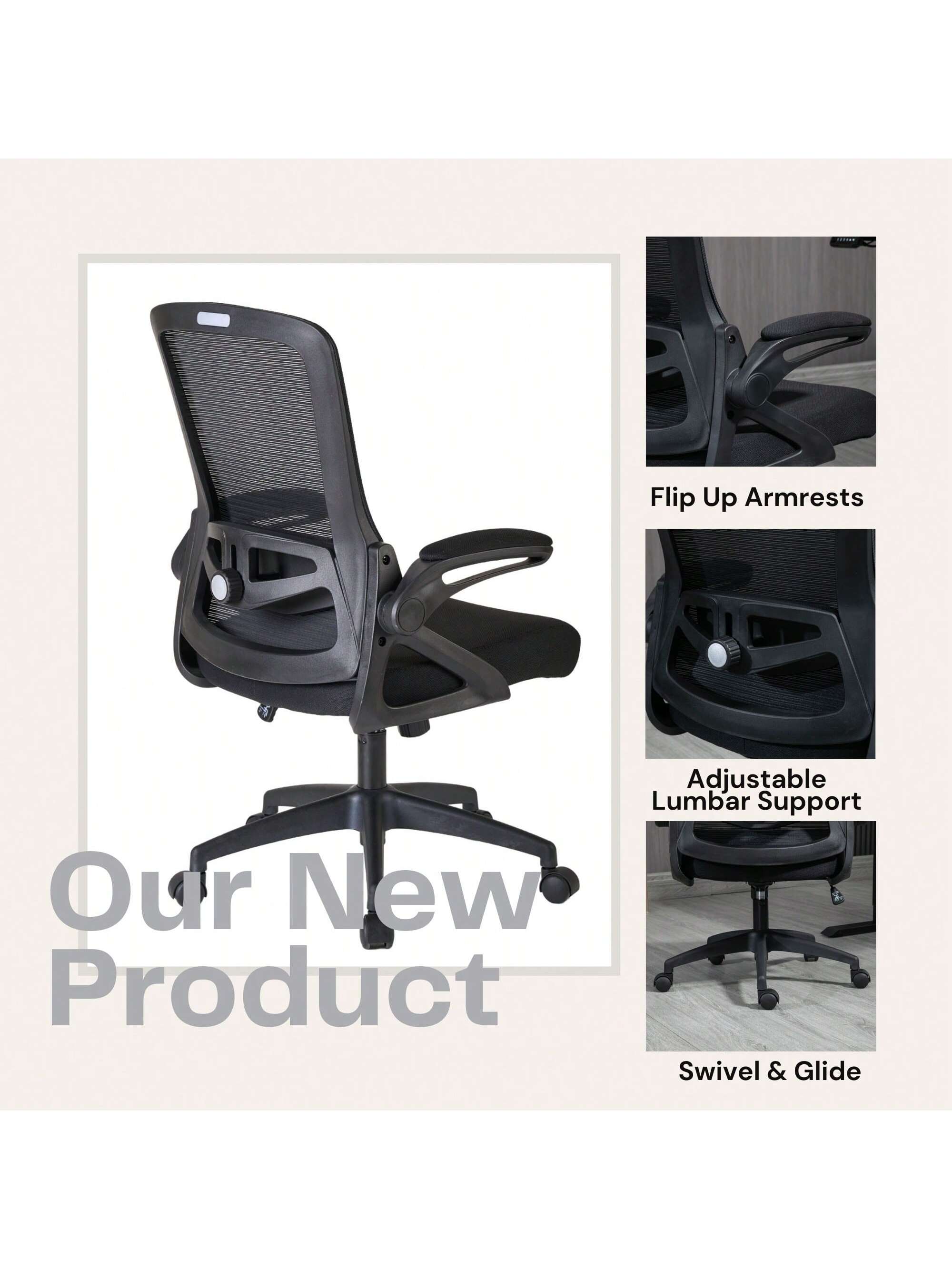 Qeetex Ergonomic Mesh Computer Chair Office Chair With Headrest Lumbar ...