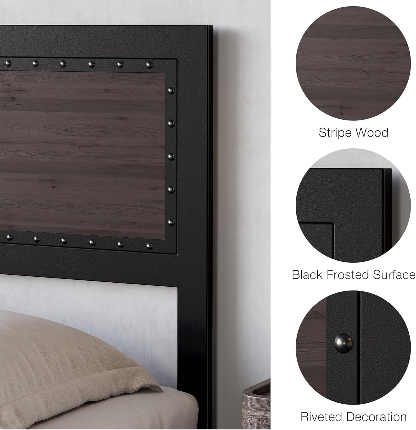 Garvee King Size Bed Frame with Four Storage Drawers Charging Station ...