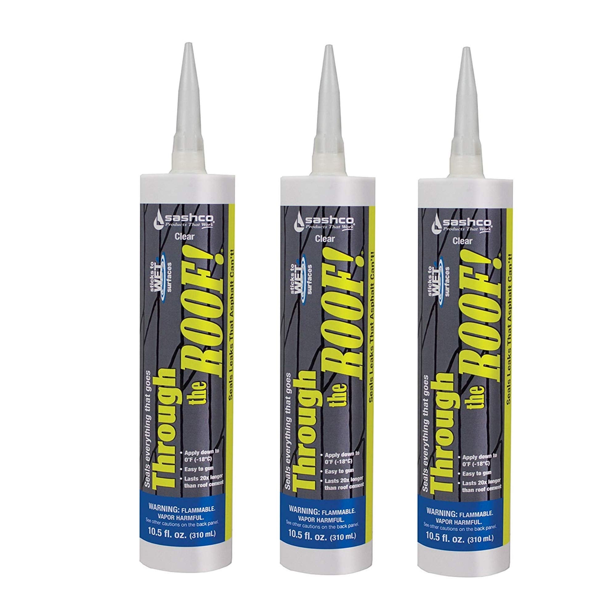 Sashco Through The Roof Sealant 10.5 oz Cartridge Clear (Pack of 3) in ...