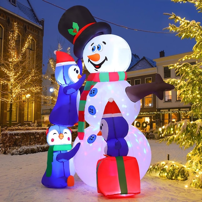 Goosh 5 6 Ft Lighted Snowman Christmas Inflatable Dj Sd 27215 At