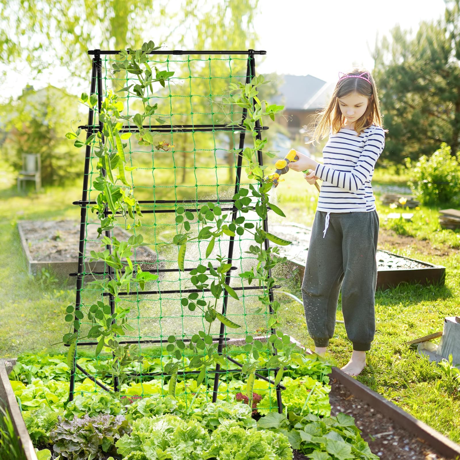 Misopily Garden Trellis 31.5 x 70.8 Inch Metal A Frame Cucumber Trellis ...