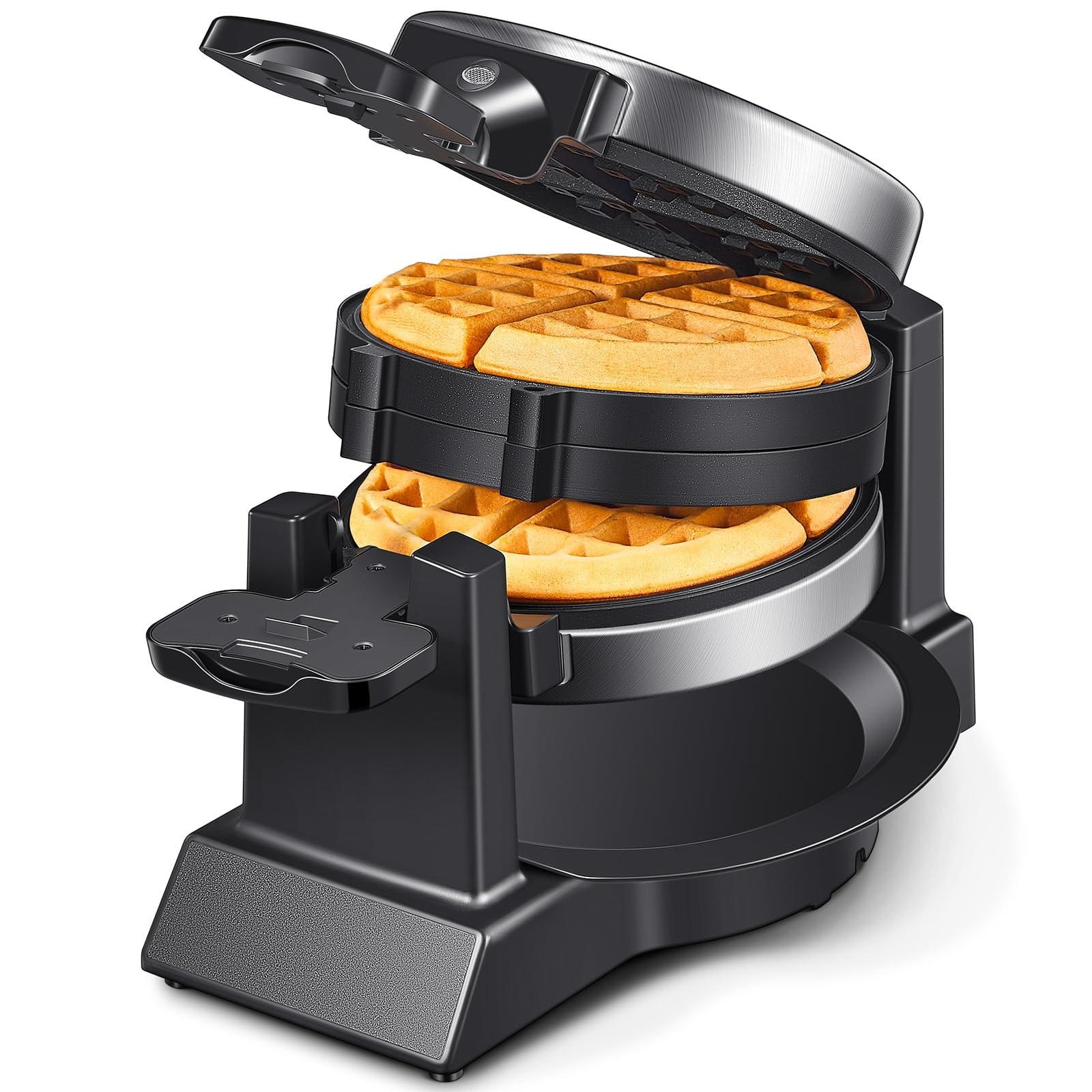 Anqtovp Double Belgian Waffle Maker 1400W 8 Slice Waffle Iron with ...