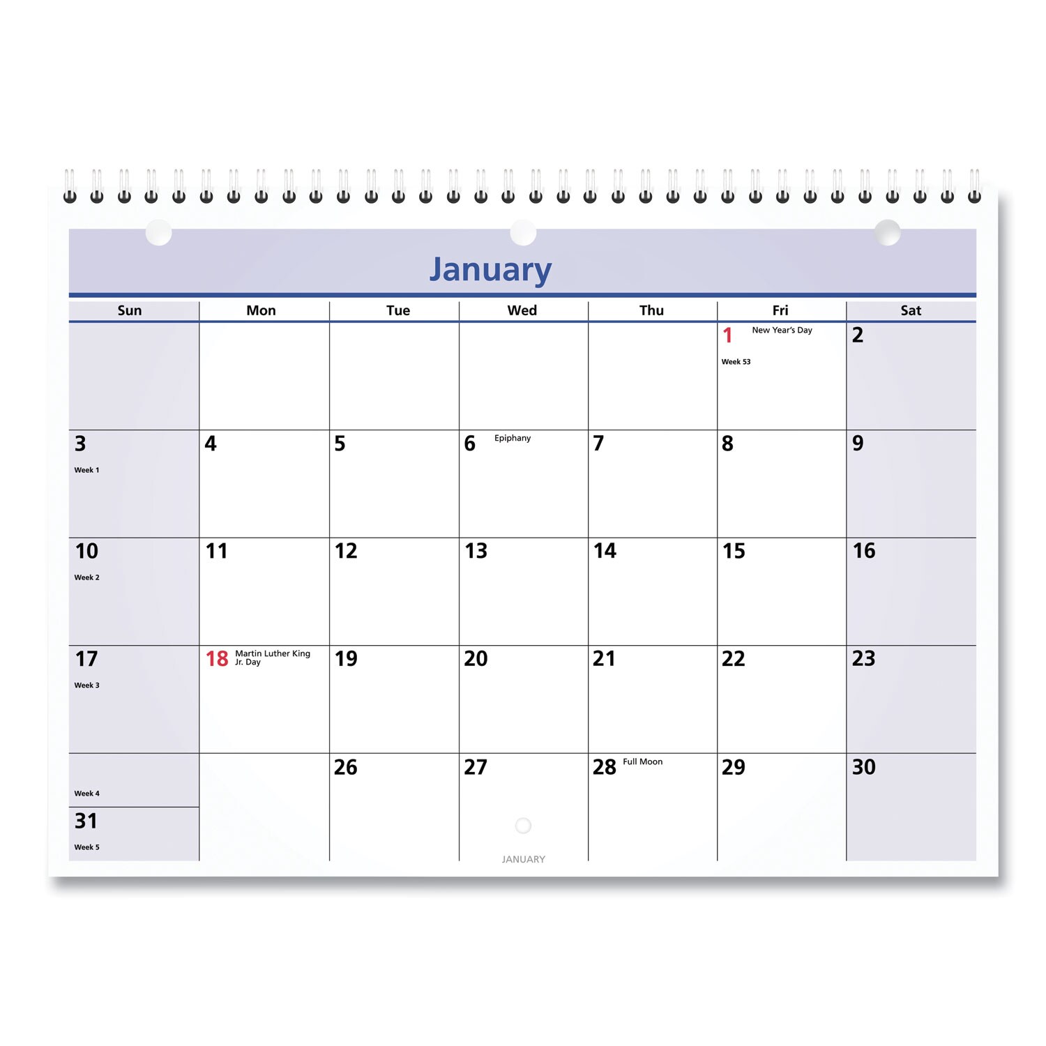AT-A-GLANCE QuickNotes Desk Wall Calendar 3 Hole Punched 11 x 8 White ...