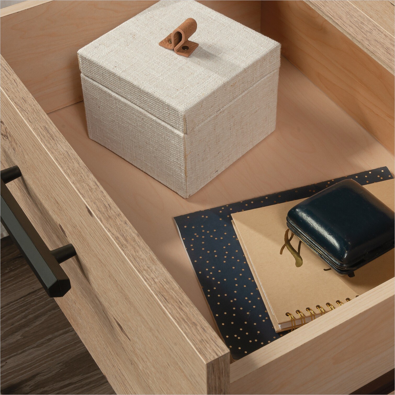 Watnature Modern Nightstand with Open Shelf and Smooth Drawer Rich ...