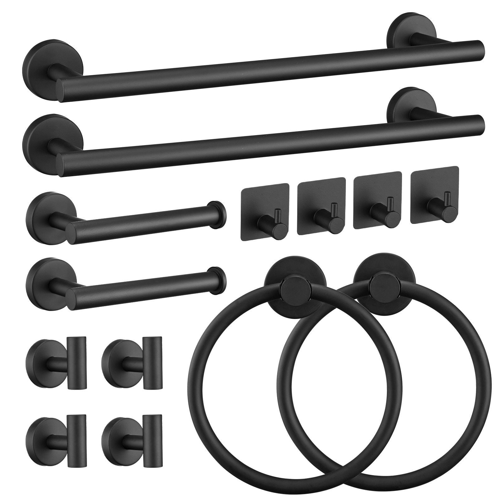 LUXEYARD 14 Pieces Bathroom Hardware Accessories Set Towel Bar Set Wall ...