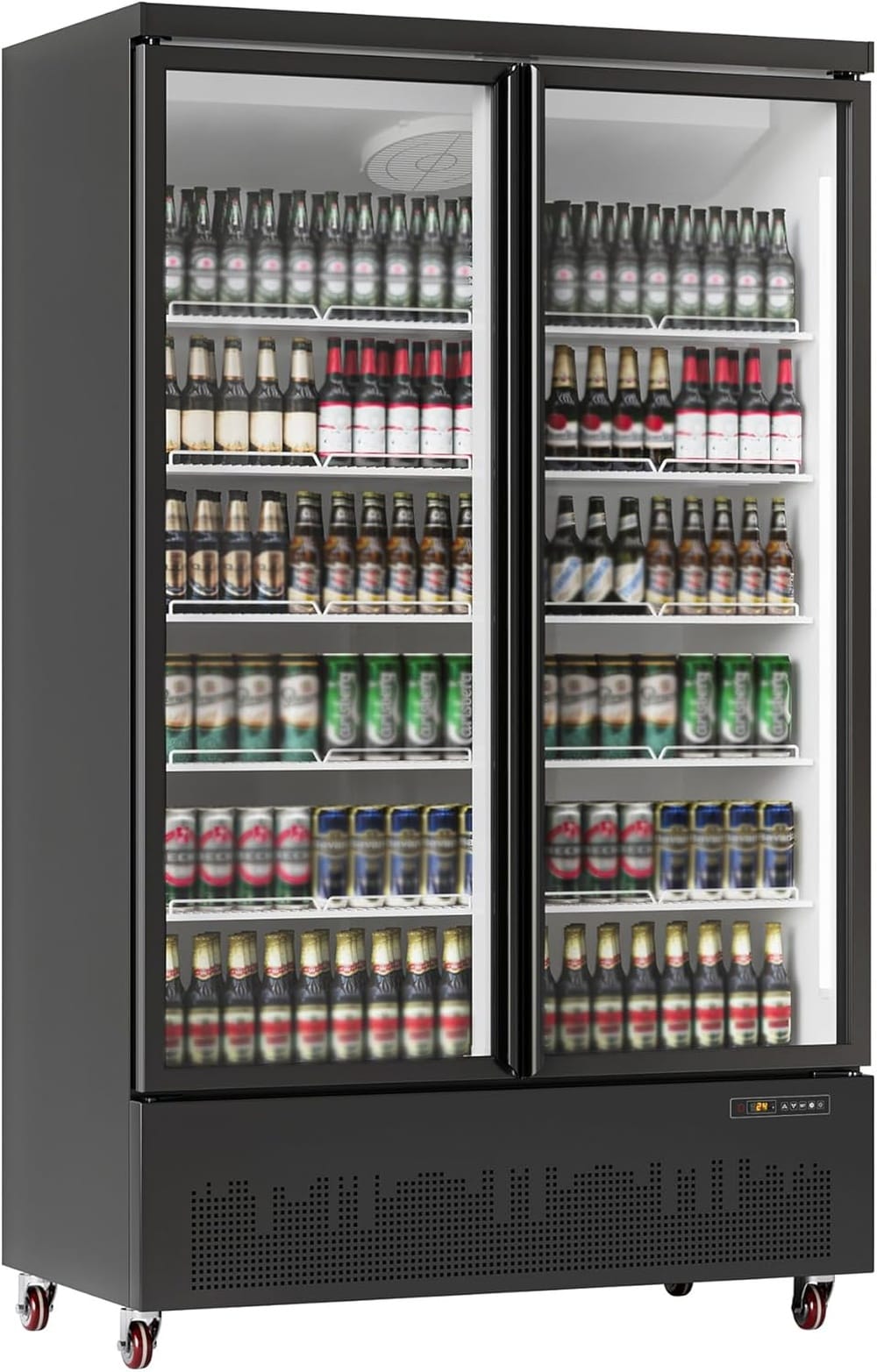 GAOMON Color Coated Metal Panel 2-Door Refrigerated Display Case No ...